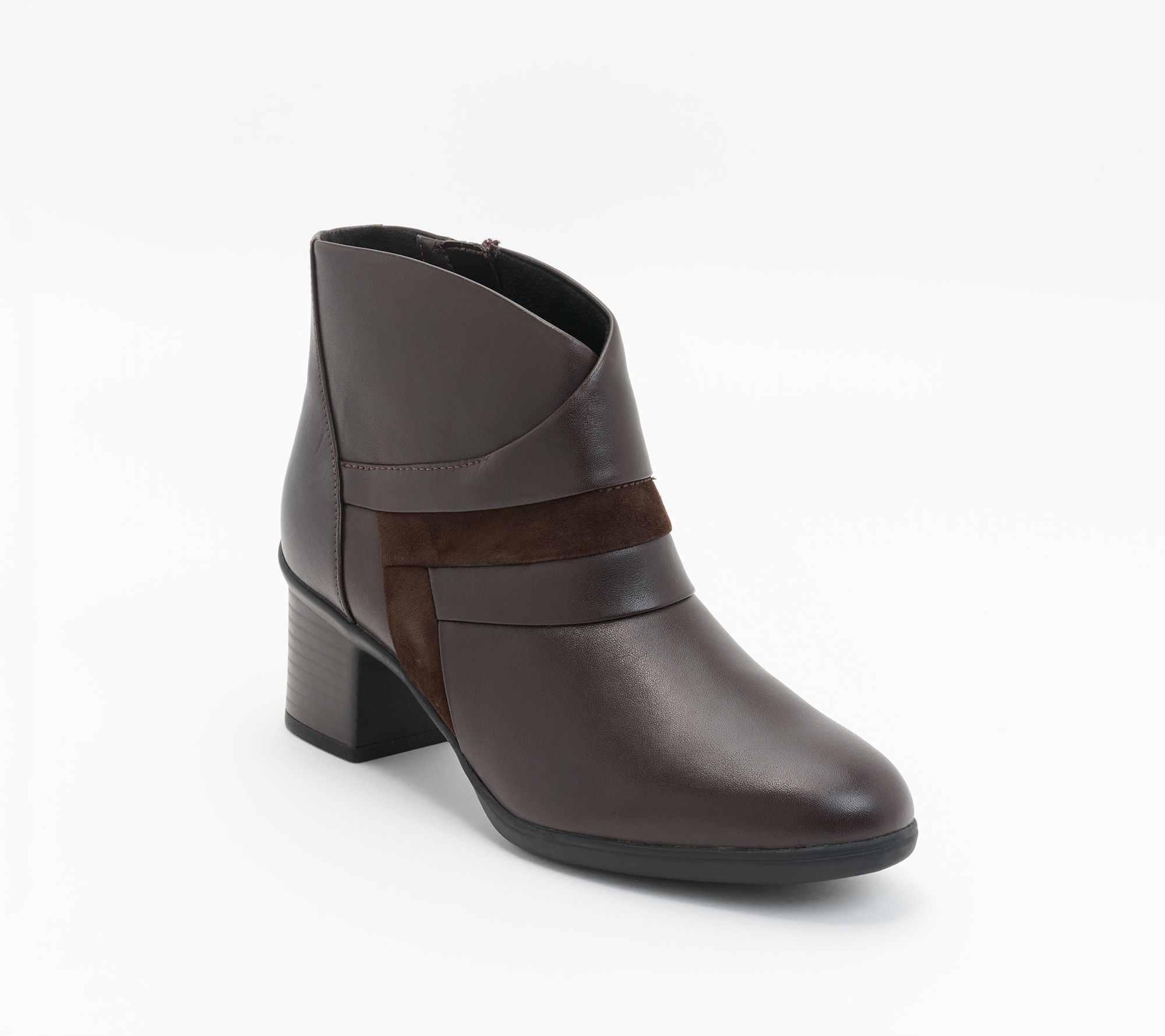 Clarks Signature Leather Heeled Booties -Shaya Sky - QVC.com
