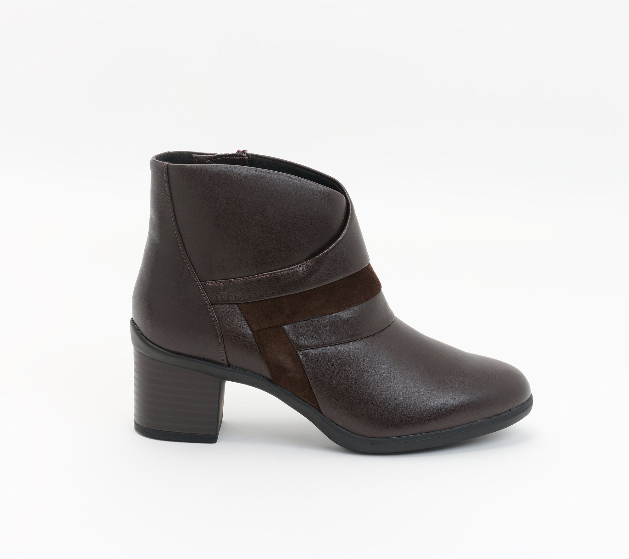 Clarks Signature Leather Heeled Booties -Shaya Sky - QVC.com