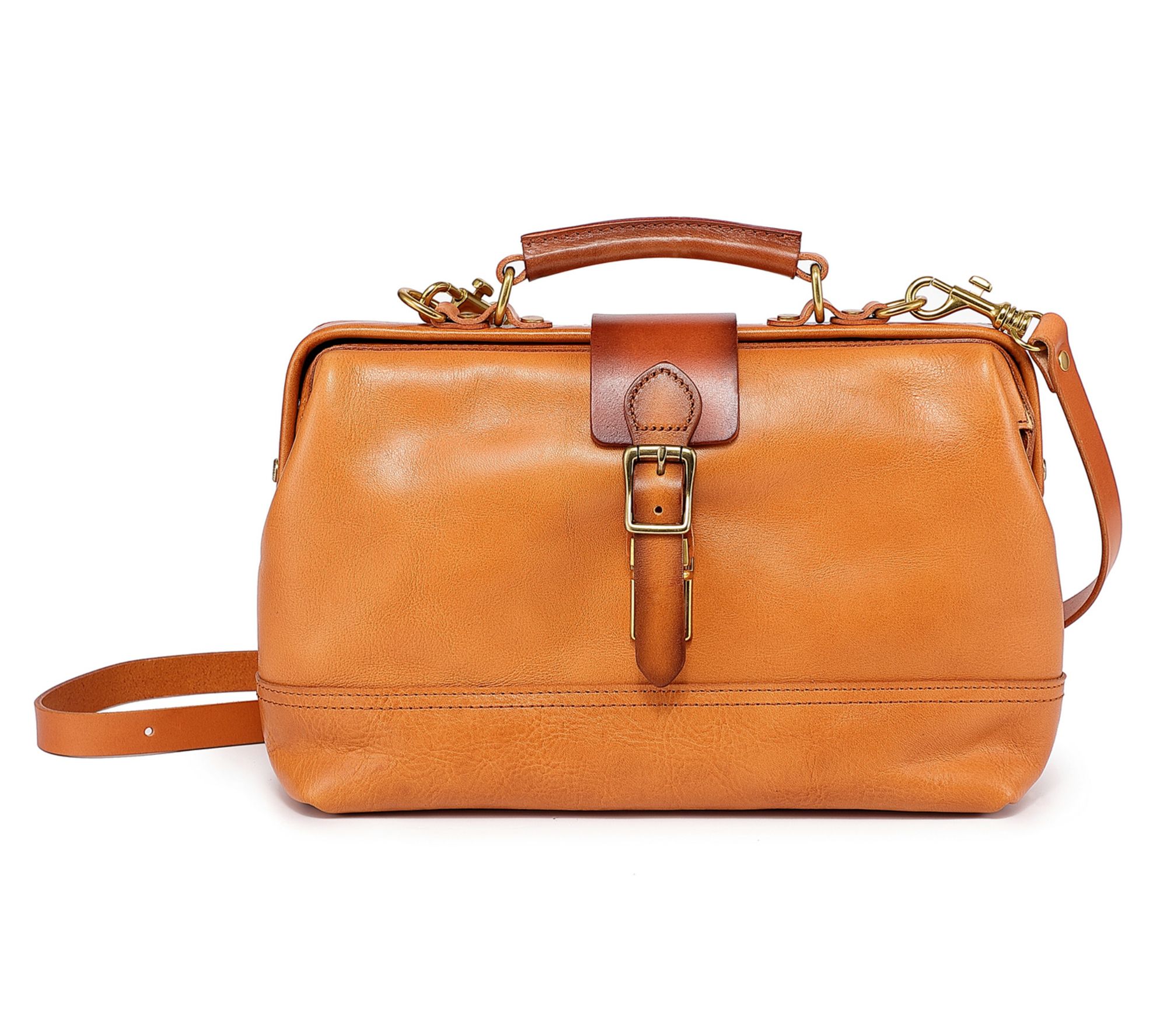 Old Trend Leather Doctor Satchel with Shoulder Strap - QVC.com