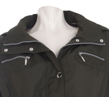 Centigrade Belted Jacket with Removable Hood - QVC.com