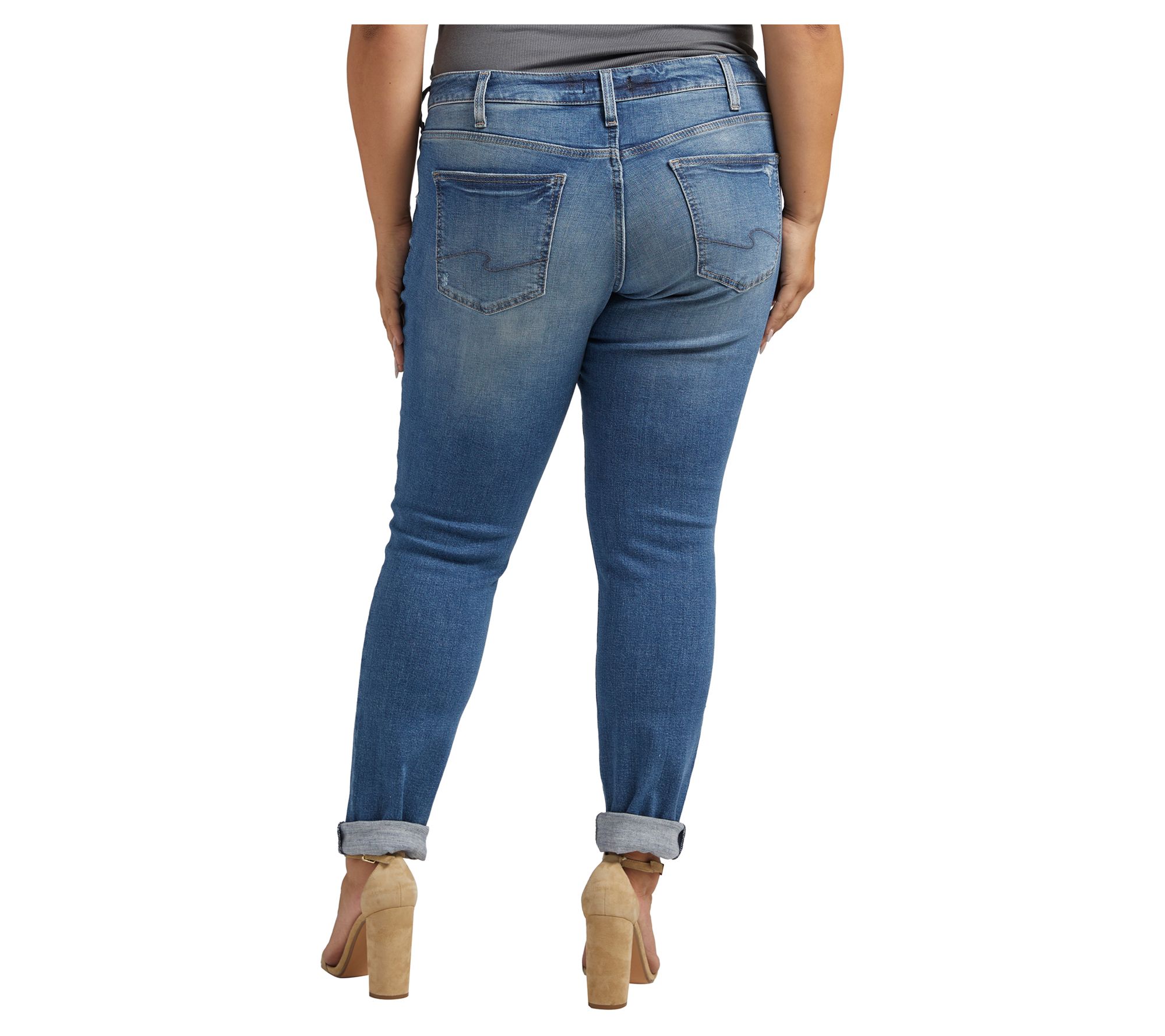 Silver Jeans Co. Plus Size Girlfriend Slim Leg eans - QVC.com