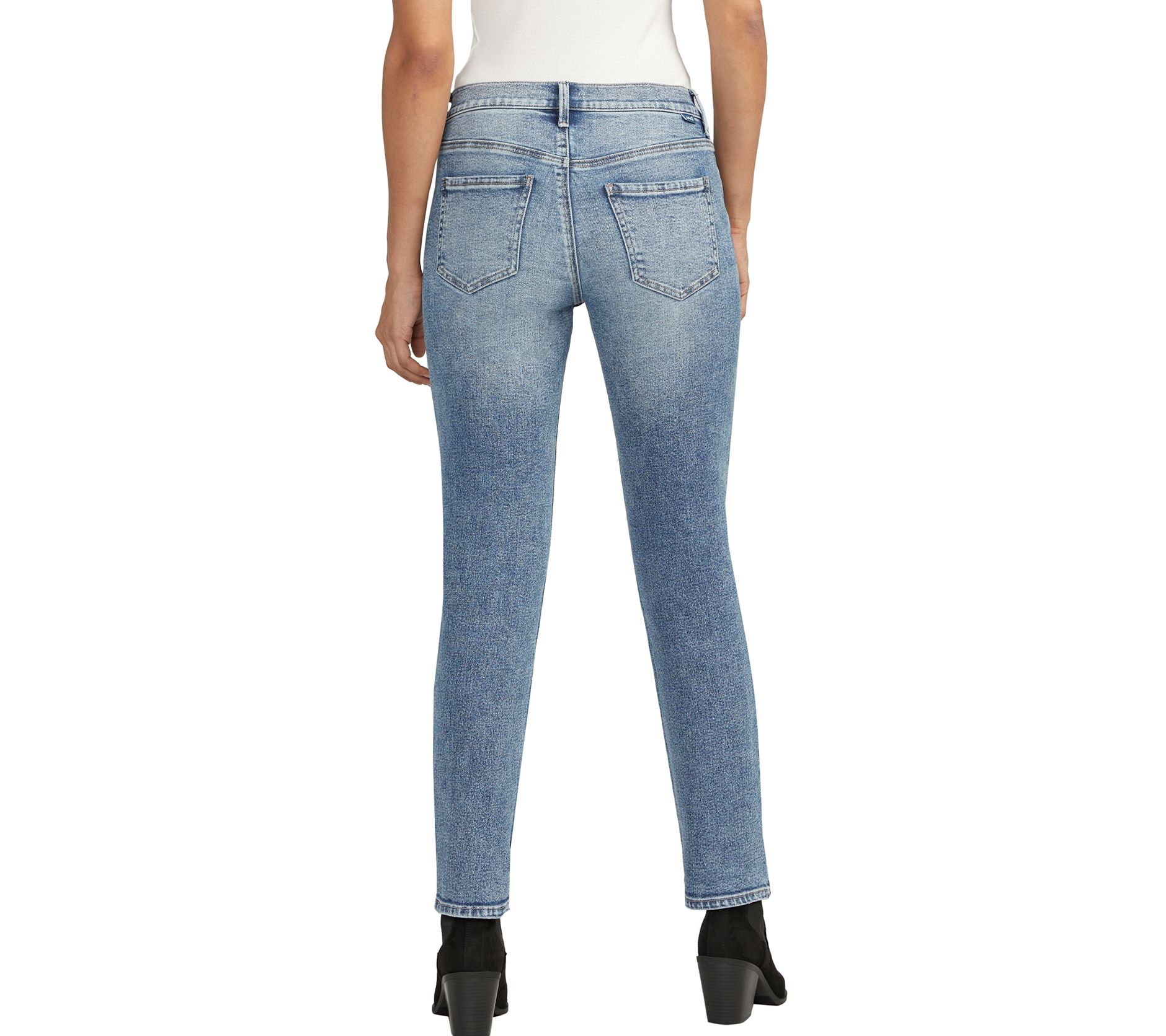 JAG Cassie Mid Rise Slim Straight Leg Jeans - Beacon Blue - QVC.com