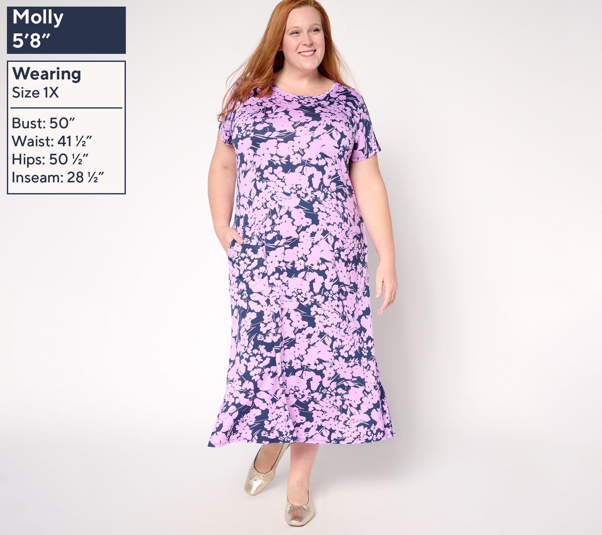 Quacker Factory Floralicious Short Sleeve Dress - QVC.com