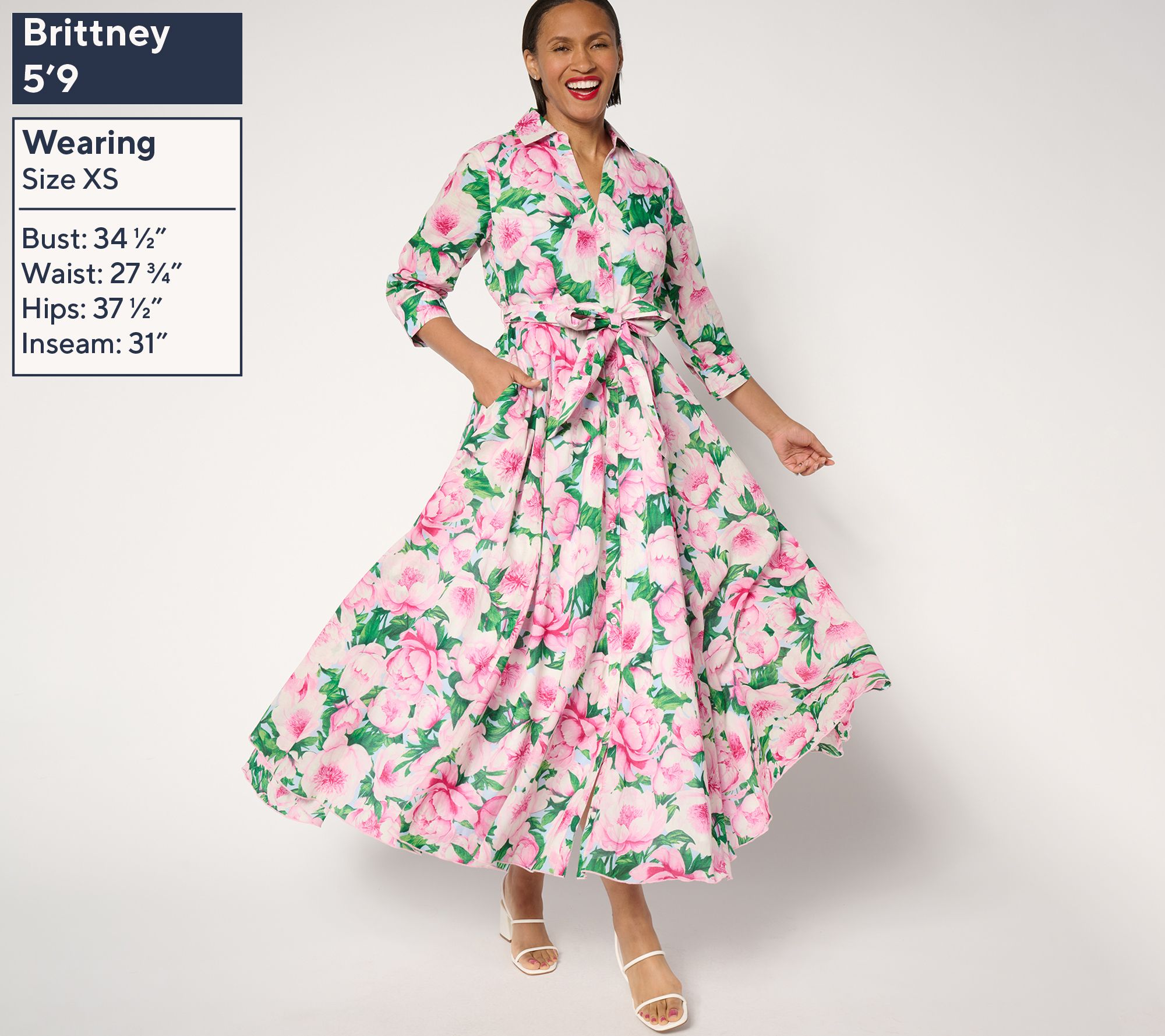 Carla Rockmore Collection 100% Cotton Floral Print Shirtdress - QVC.com