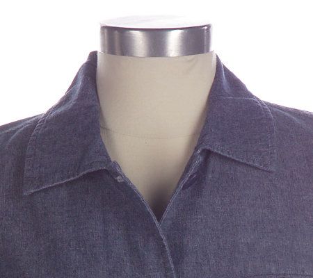 Denim & Co. Denim Topper with Landscape Print Lining - QVC.com