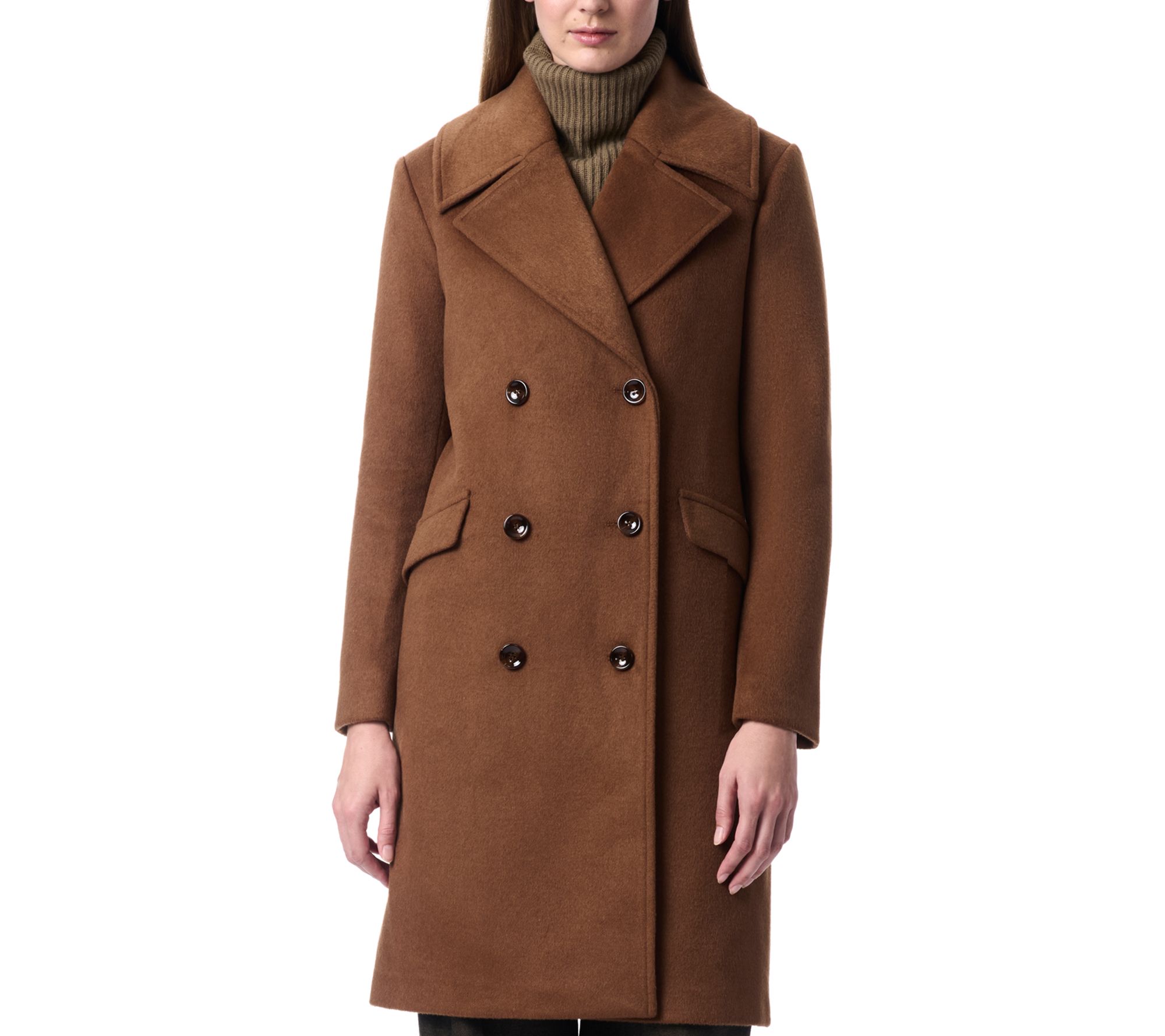 Bernardo Bastion Double Breasted Wool Coat - QVC.com