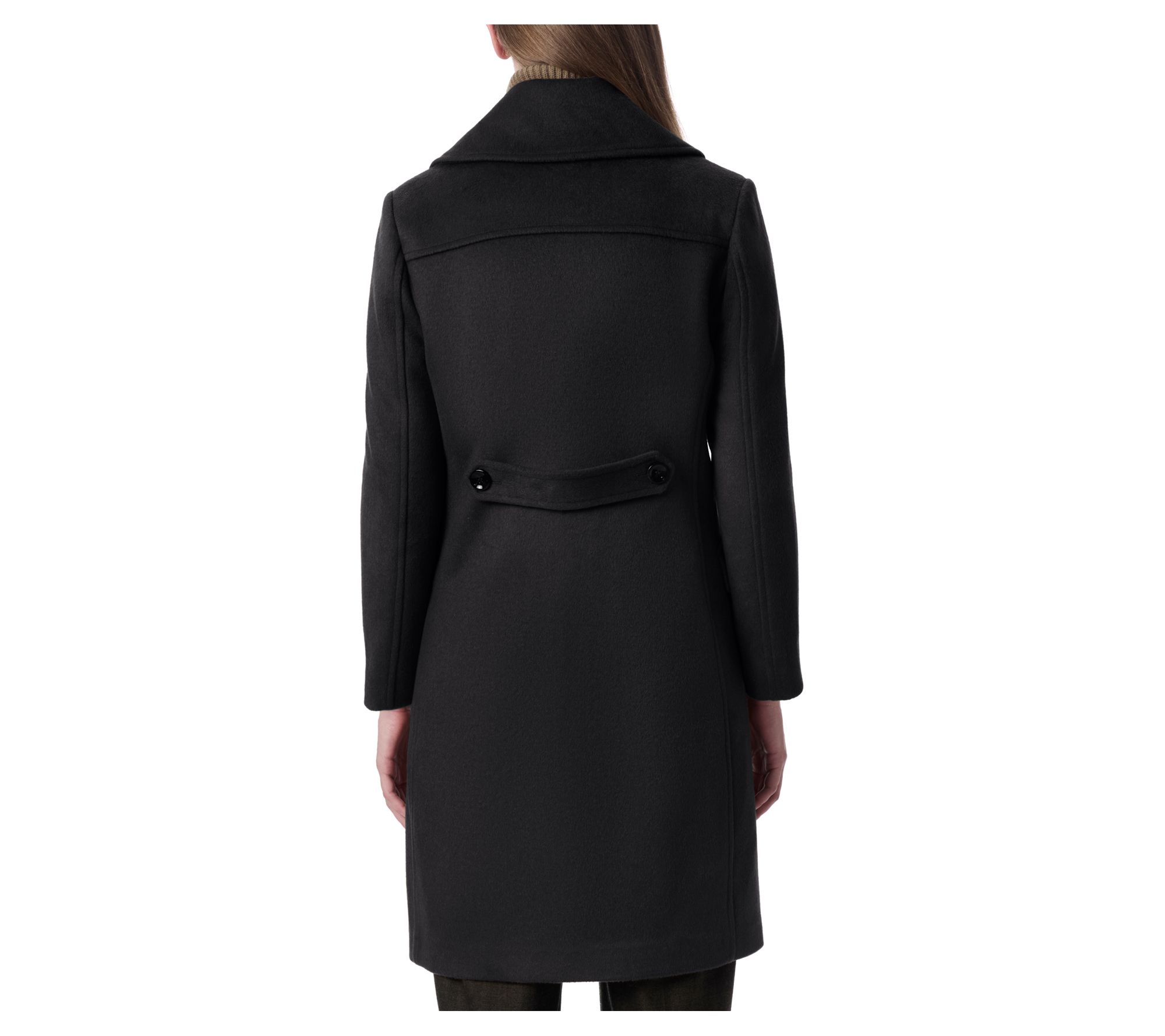 Bernardo Bastion Double Breasted Wool Coat - QVC.com