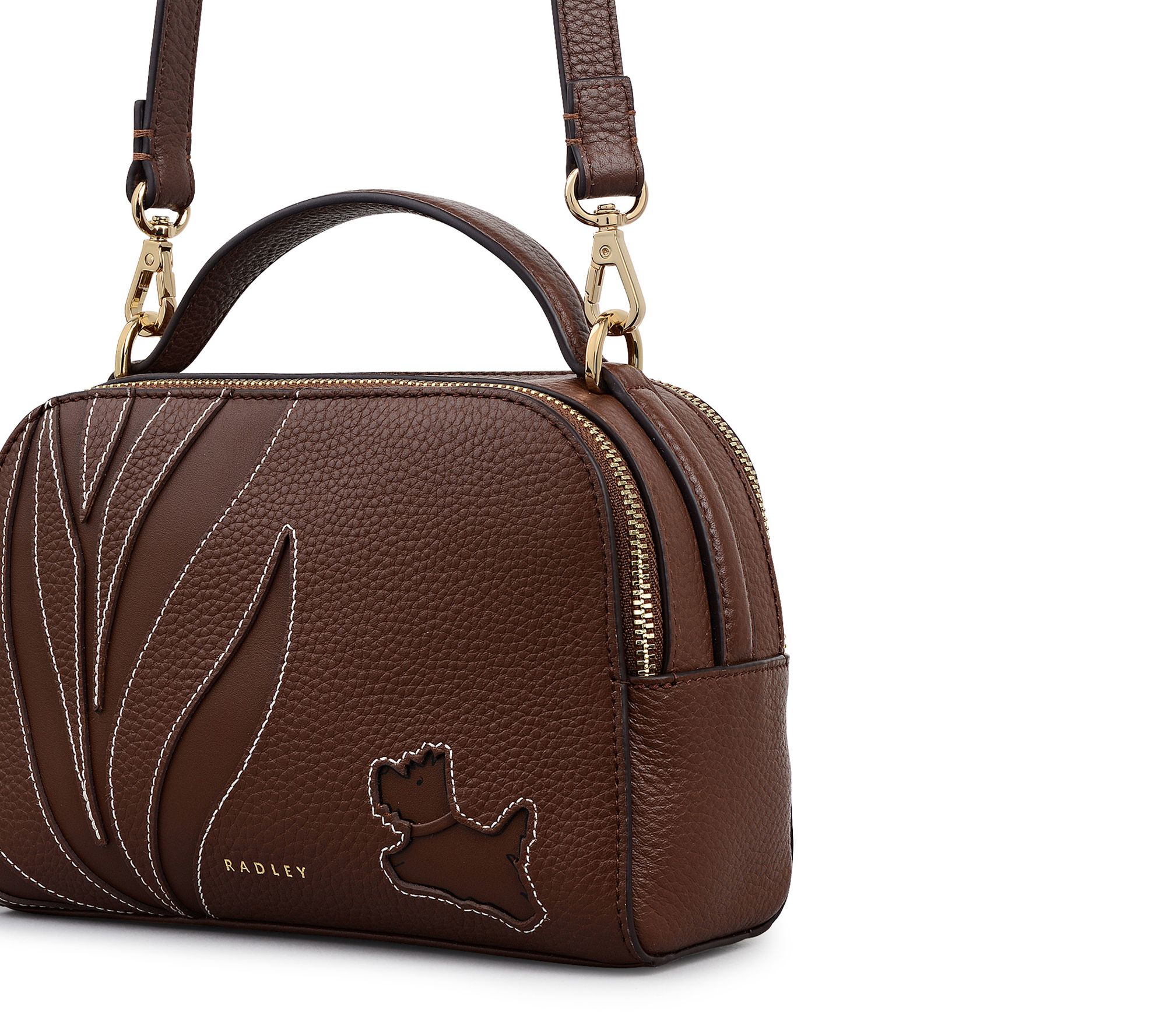 RADLEY Among The Trees Zip Top Leather Crossbody - QVC.com