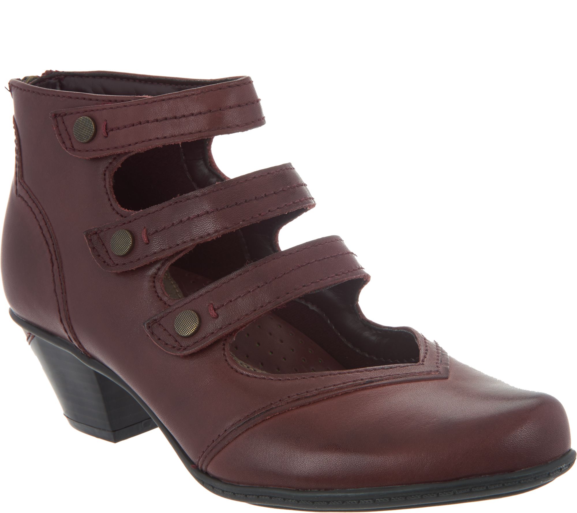 Earth Leather Multi-strap Booties - Serano - QVC.com