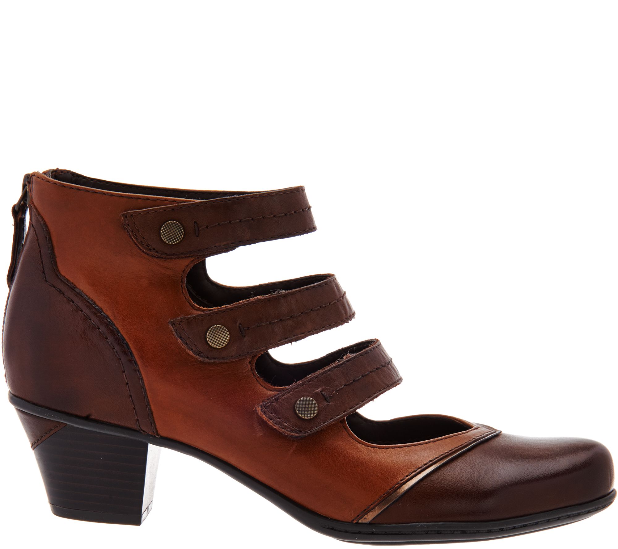 Earth Leather Multi-strap Booties - Serano - QVC.com