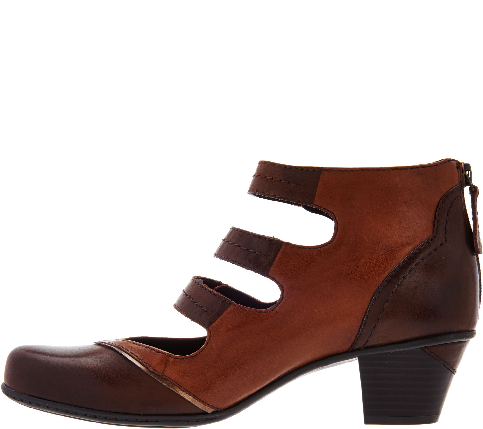 Earth Leather Multi-strap Booties - Serano - QVC.com