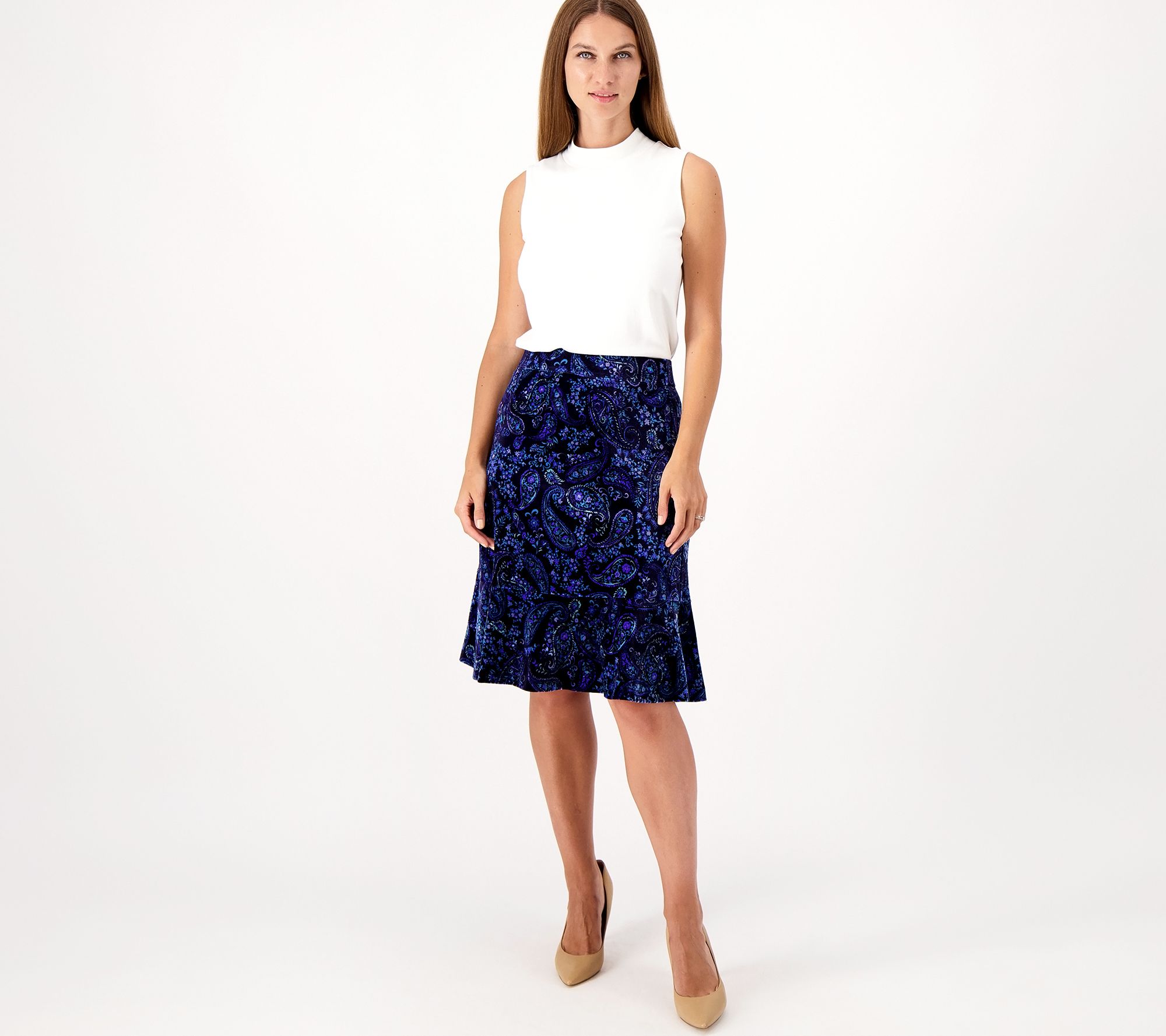 Isaac Mizrahi Live! Always Isaac Stretch Velvet Skirt - QVC.com