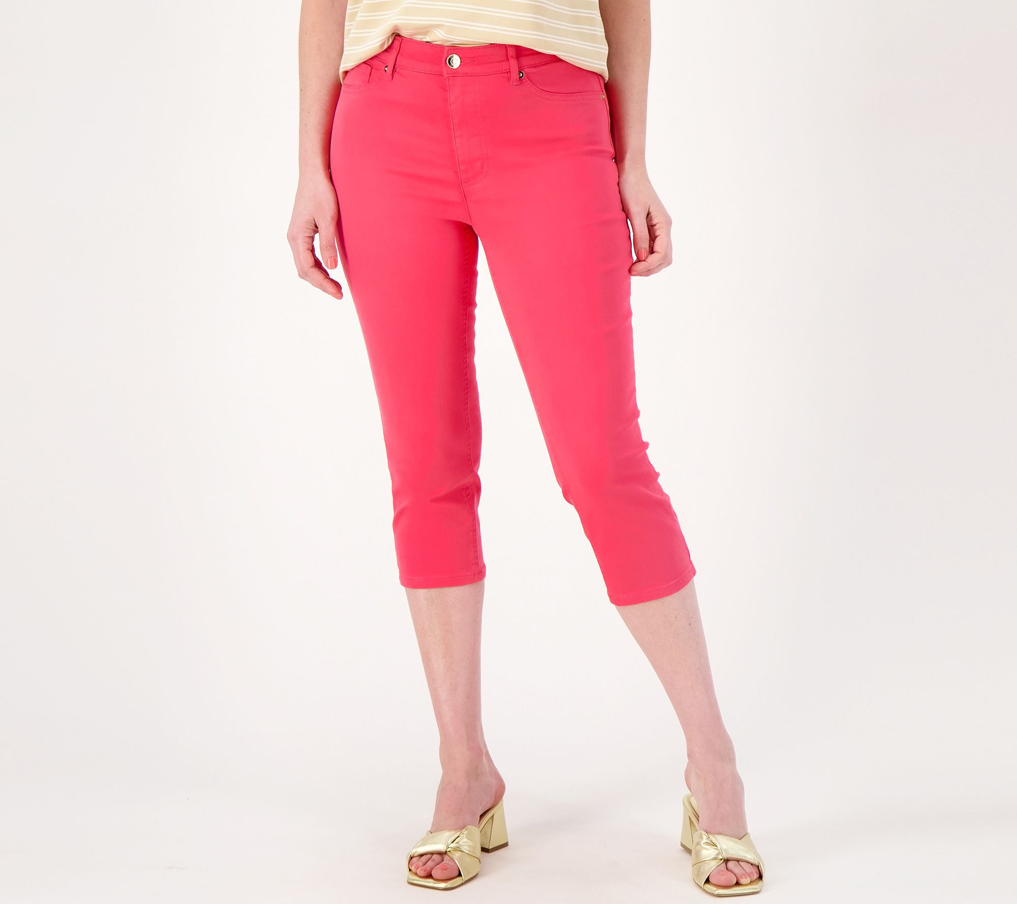 Joan Rivers Regular Classic Woven Denim Capri Pant - QVC.com