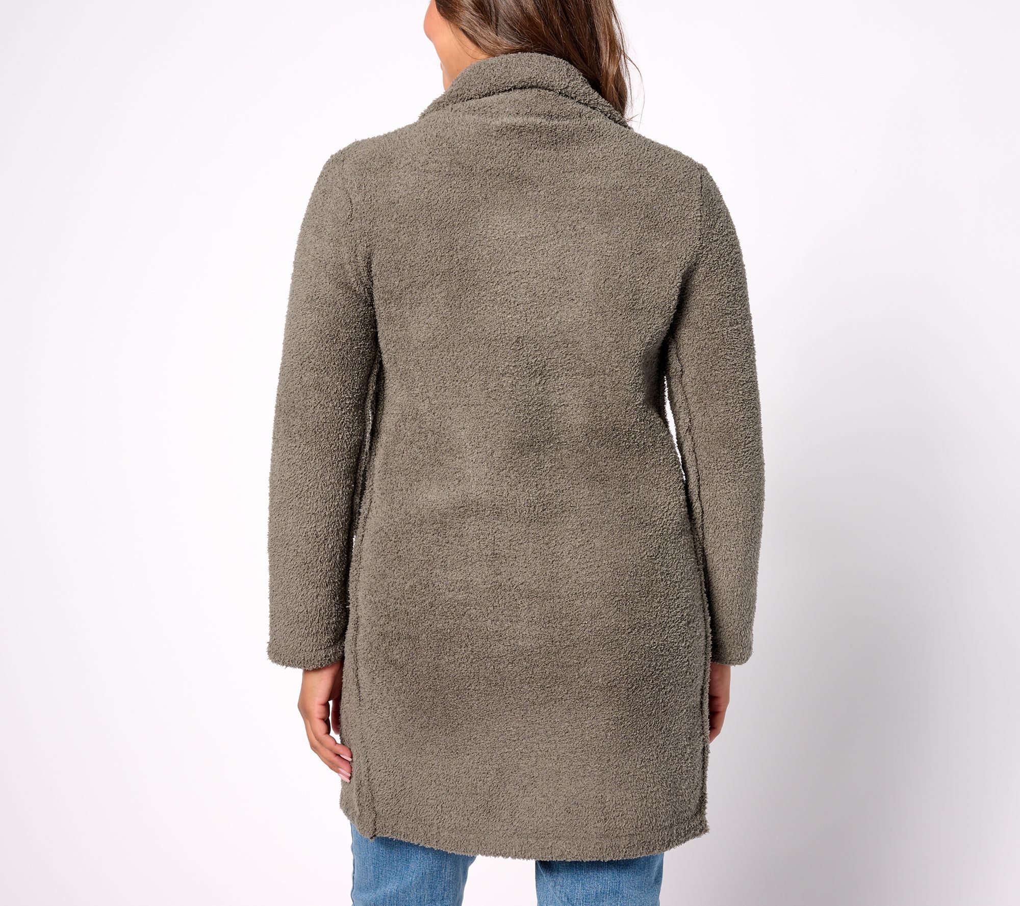 "As Is" Barefoot Dreams CozyChic Coatigan with Patch Pockets - QVC.com