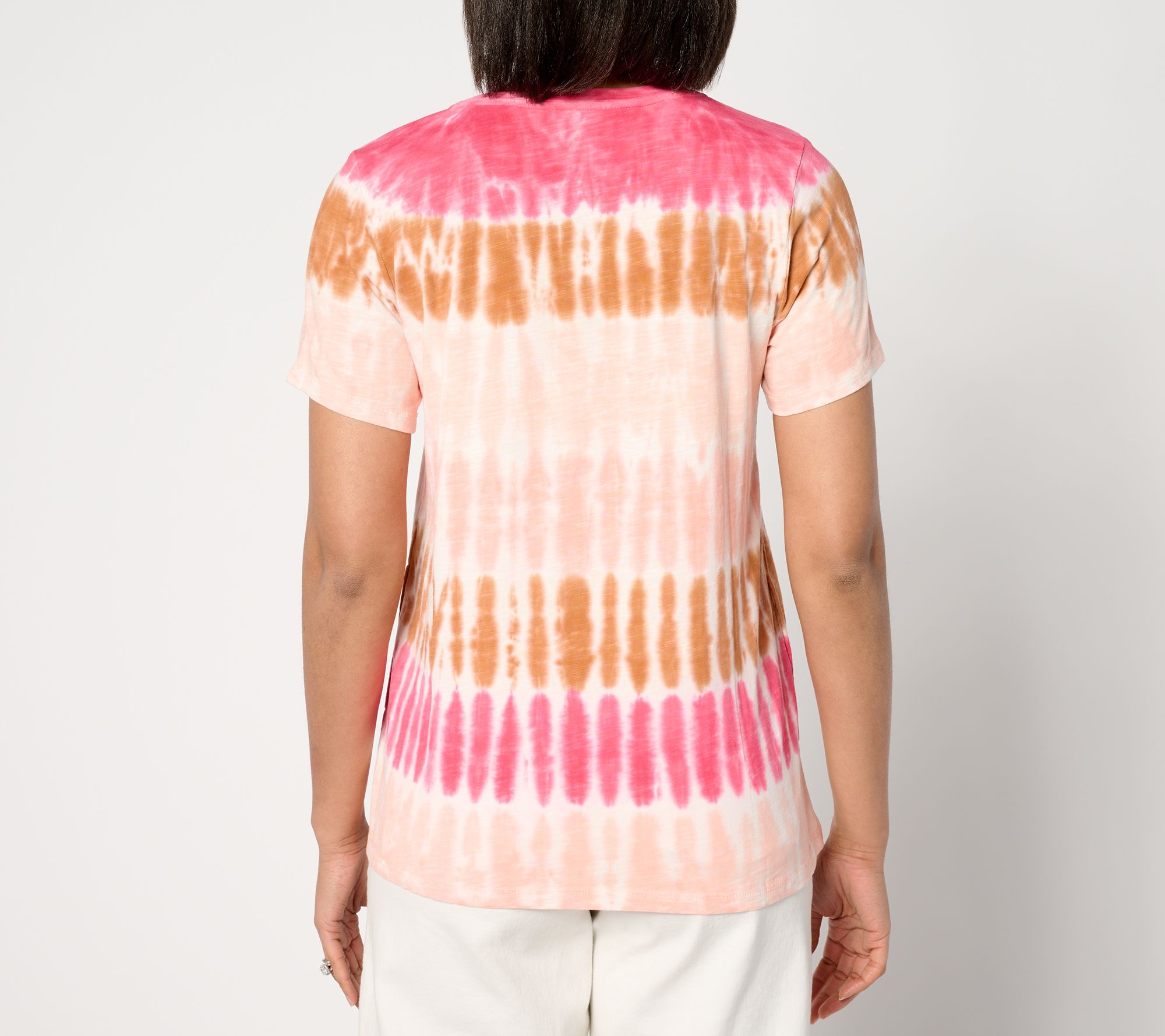 "As Is" LOGO Life by Lori Goldstein Cotton Slub Tie Dye Top - QVC.com