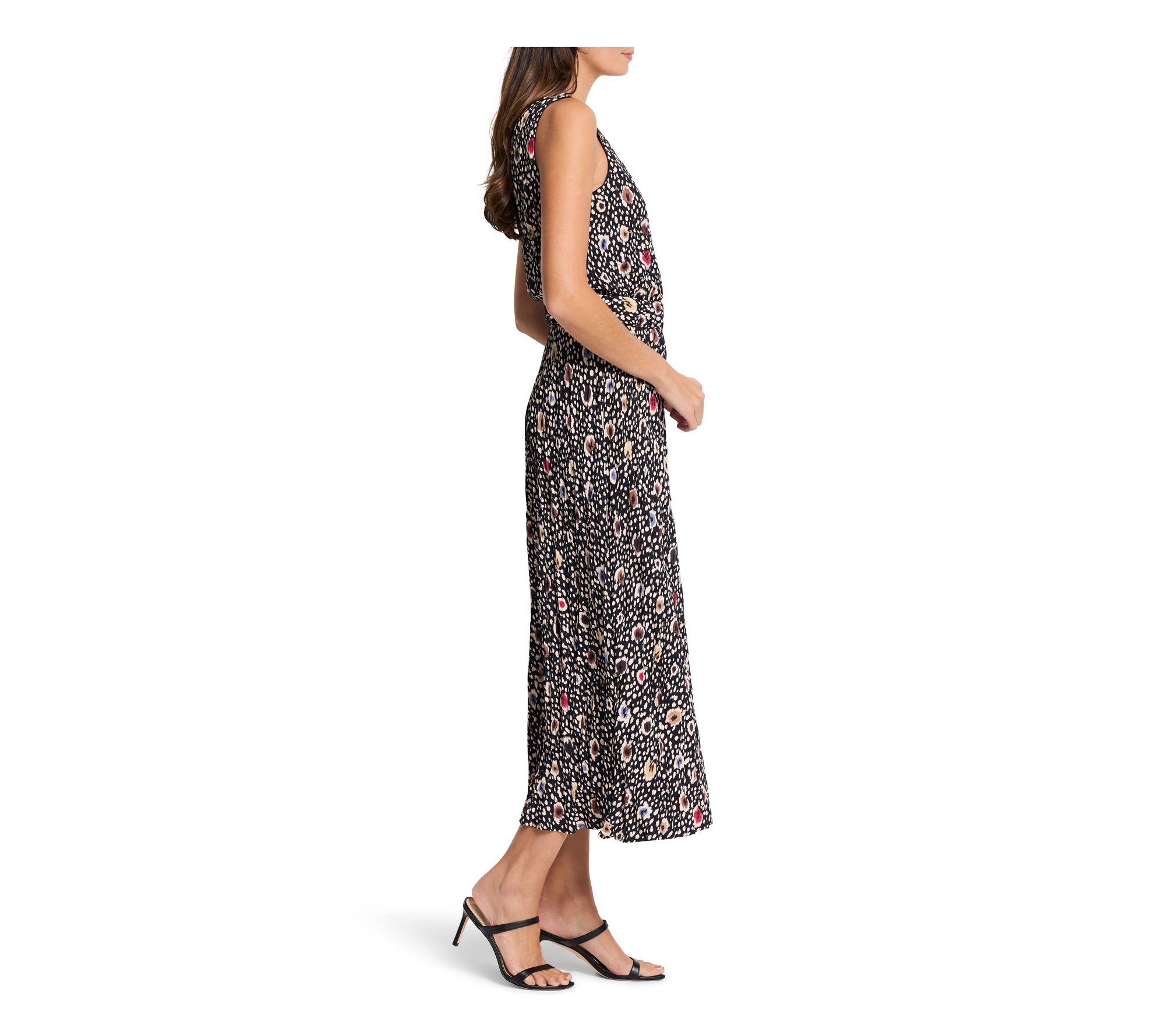 NIC+ZOE Spotted Dots Cailin Belted Midi Dress - QVC.com