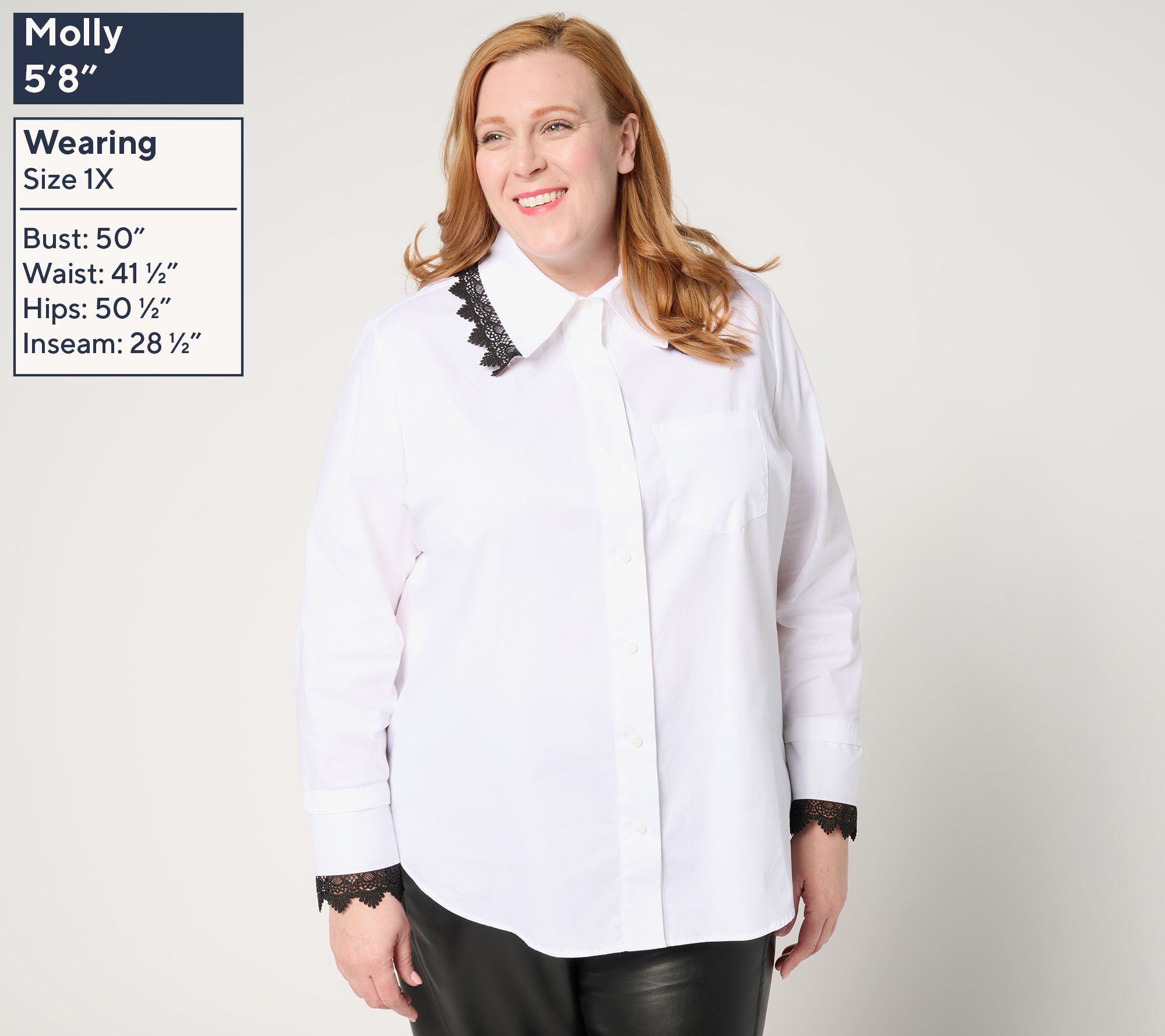 "As Is" by Stacy London Poplin Button Foundation Shirt- White - QVC.com