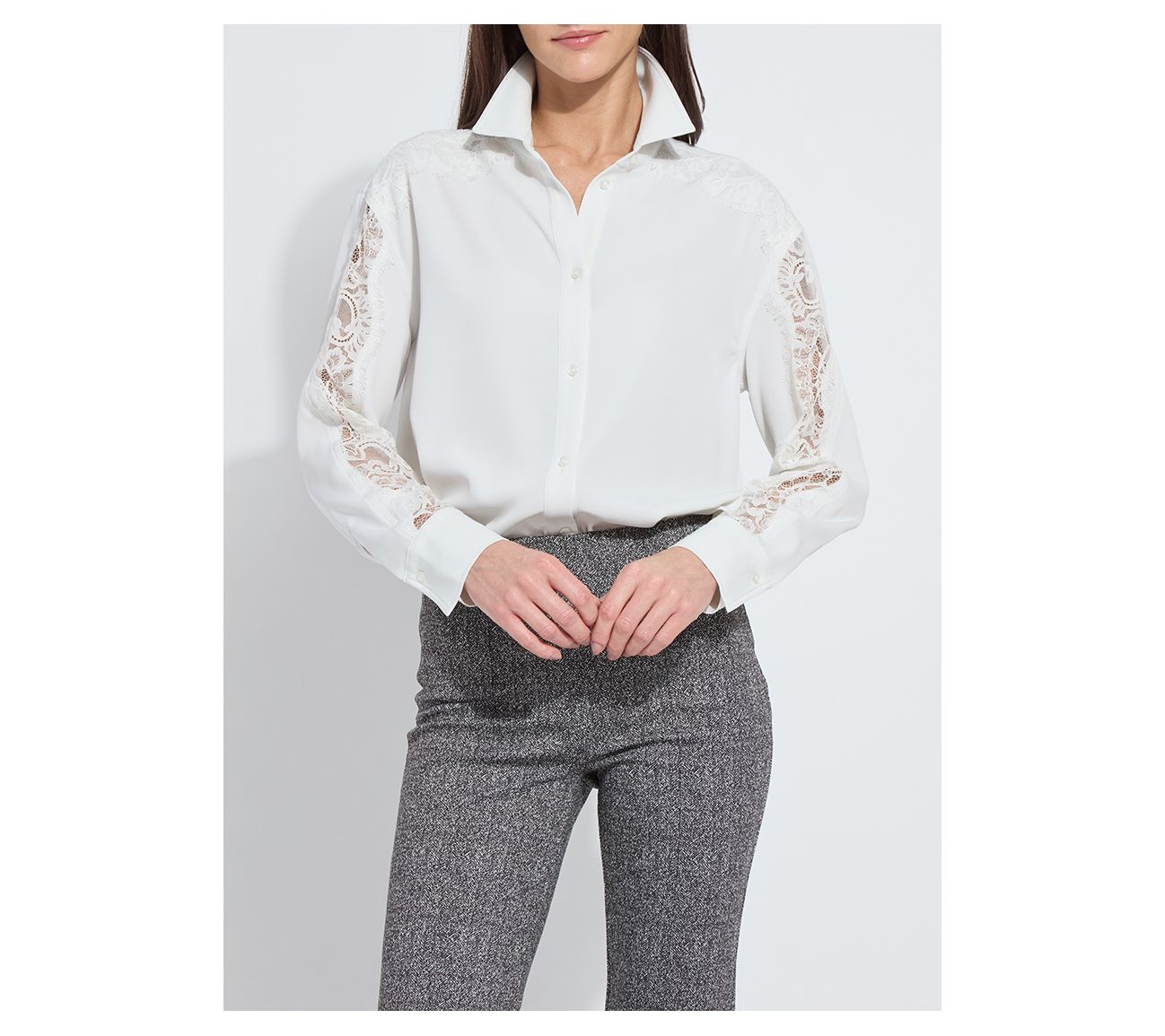 Lysse New York Natasha Lace Trim Shirt - QVC.com