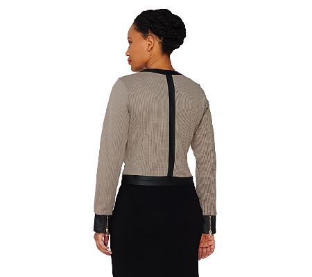 SA by Seth Aaron Mesh Jacket with Faux Leather Detail - QVC.com