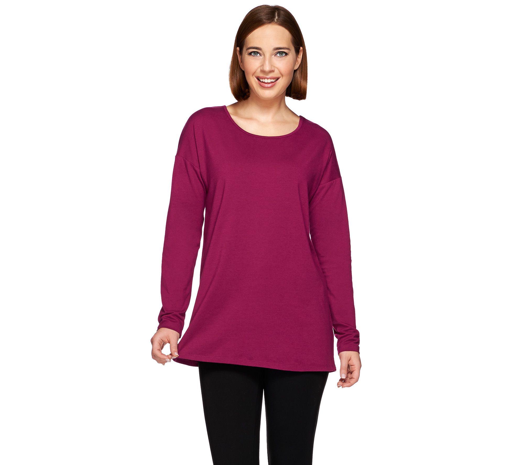 Denim & Co. Pullover Top with Back Crossover Detail - QVC.com