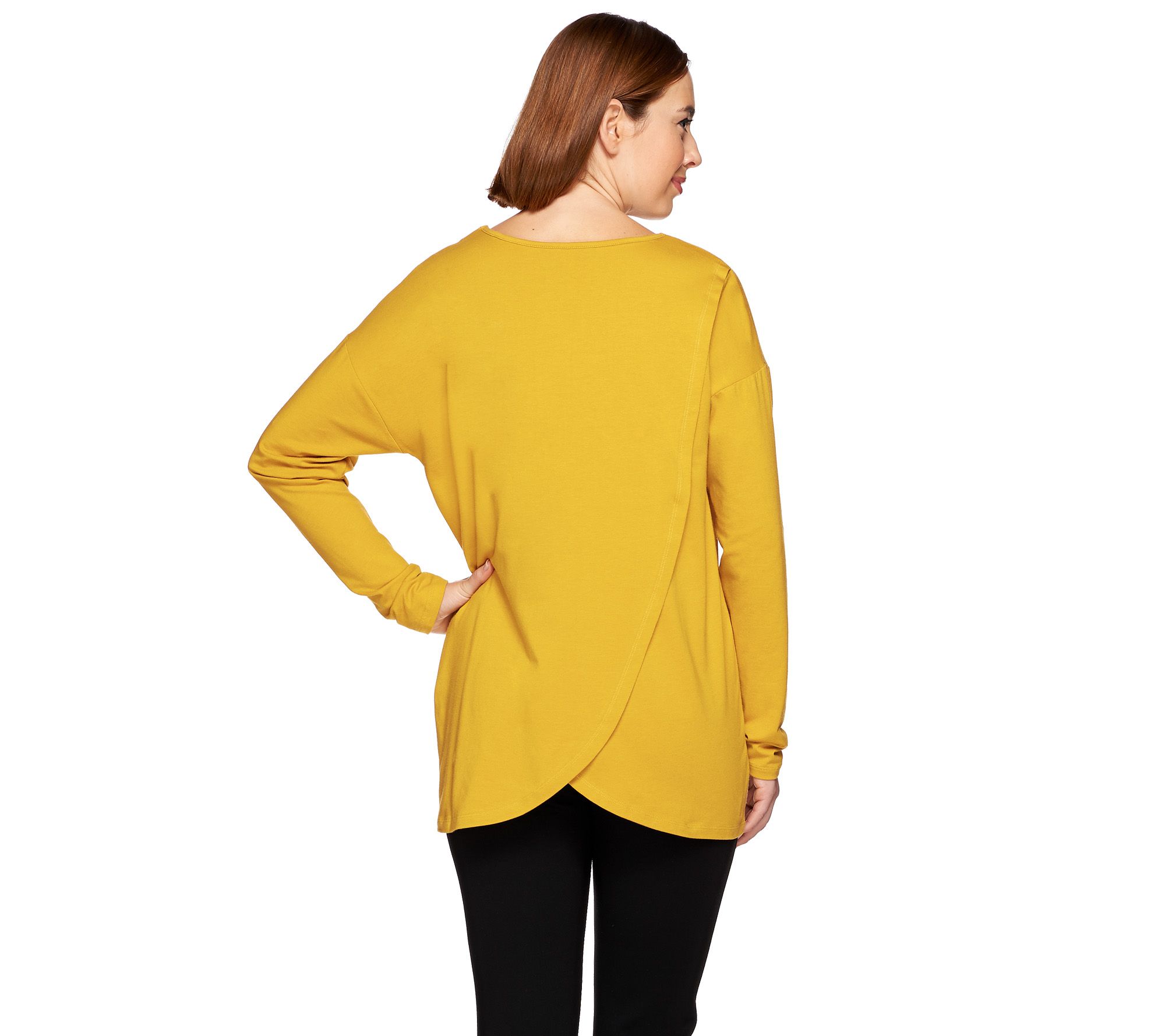 Denim & Co. Pullover Top with Back Crossover Detail - QVC.com