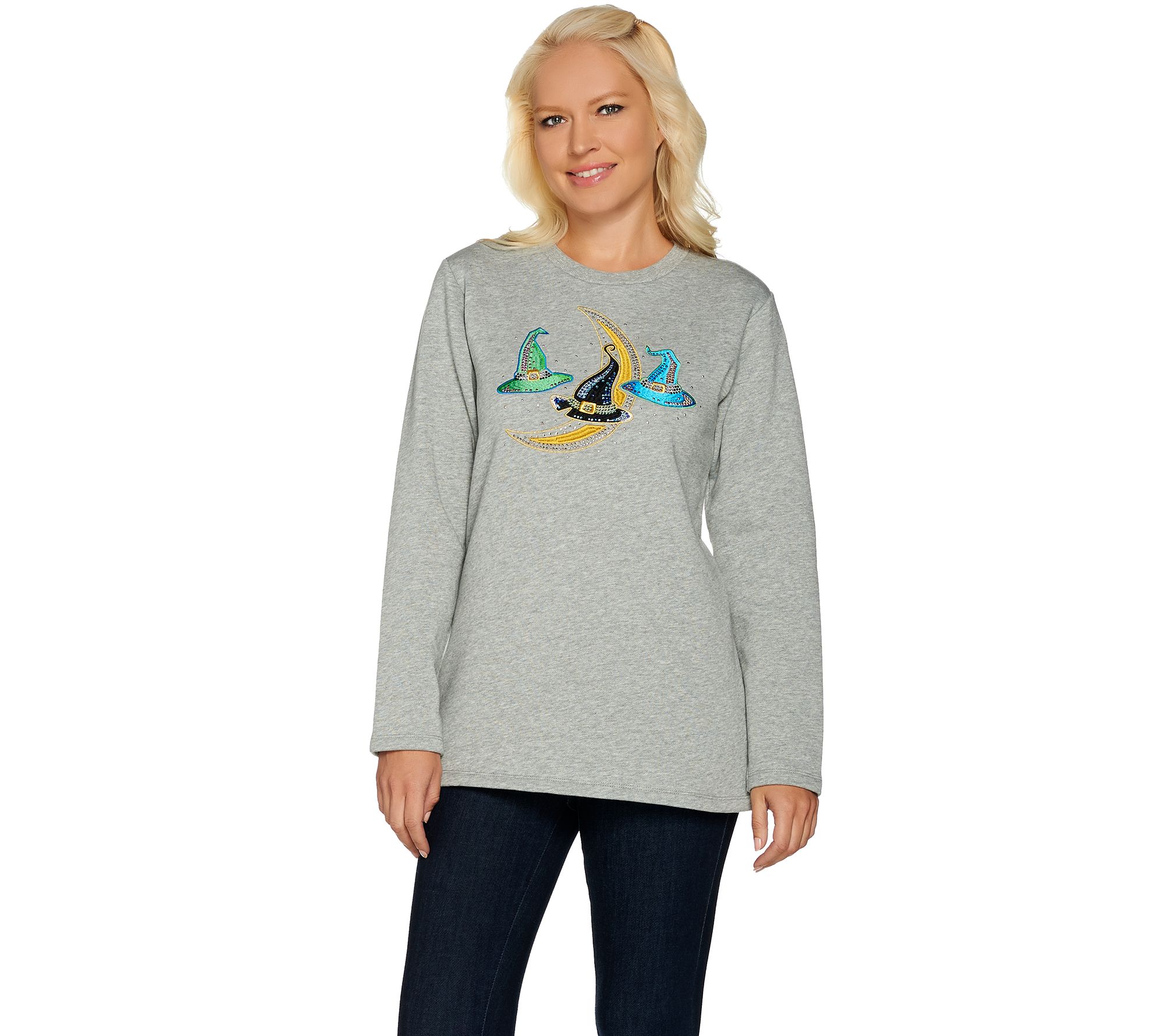 "As Is" Quacker Factory Halloween Fun Long Sleeve Sweatshirt - QVC.com