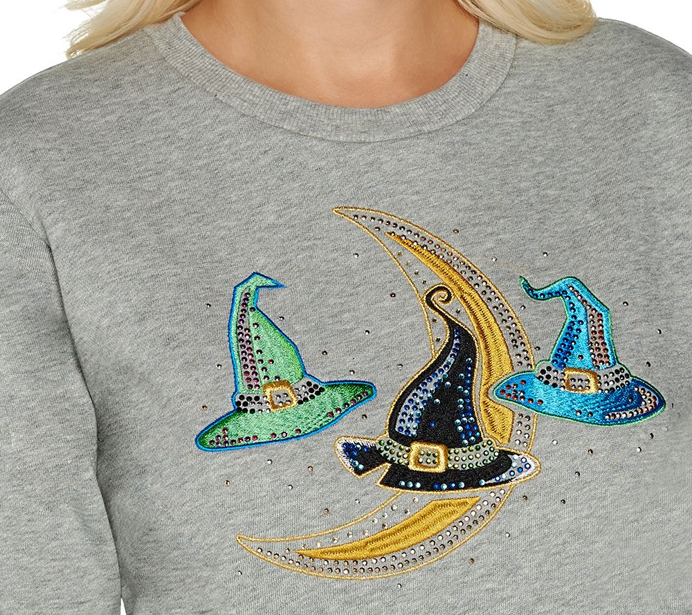 "As Is" Quacker Factory Halloween Fun Long Sleeve Sweatshirt - QVC.com