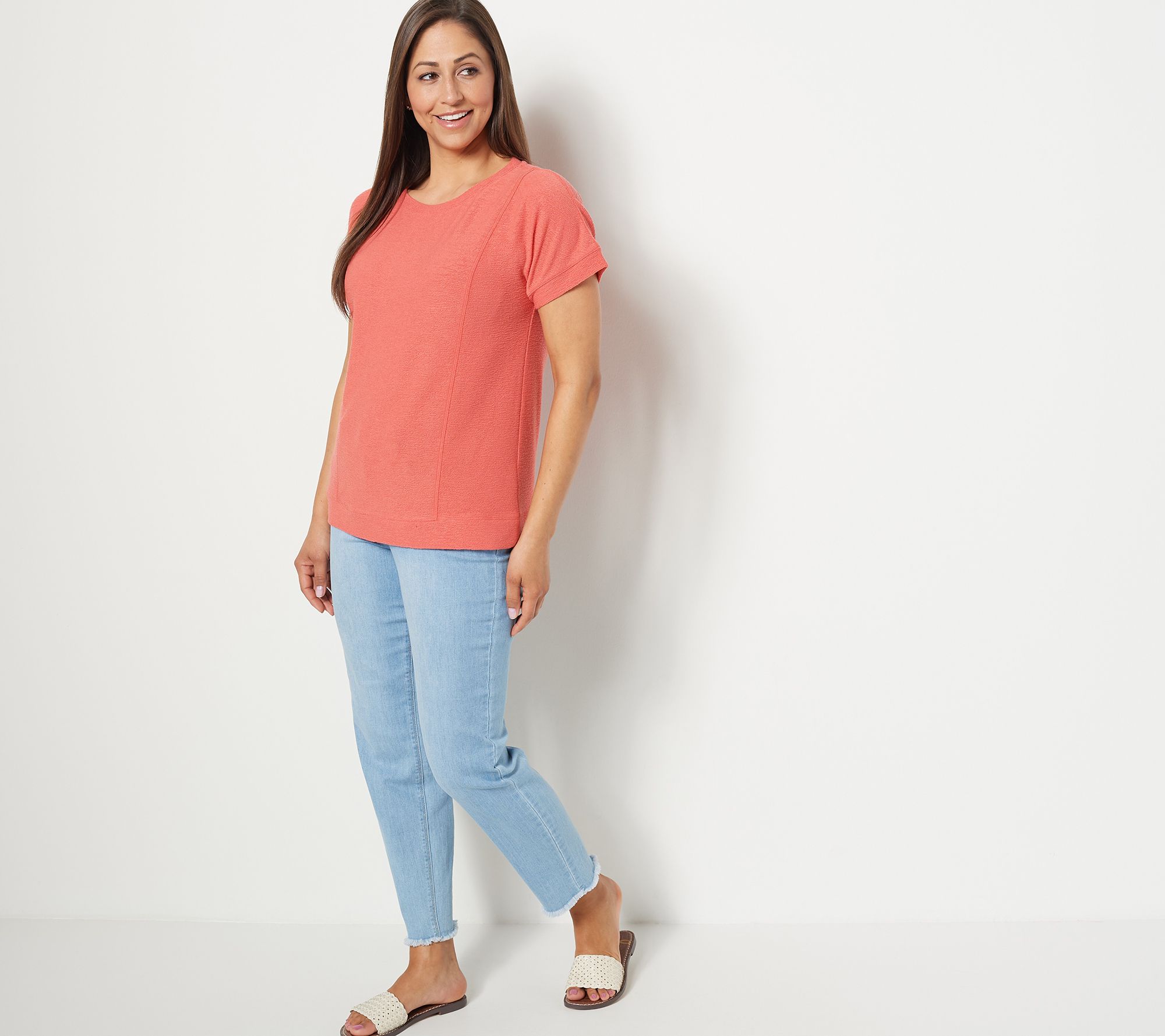 "As Is" Susan Graver Weekend Textured Crinkle Knit Top - QVC.com