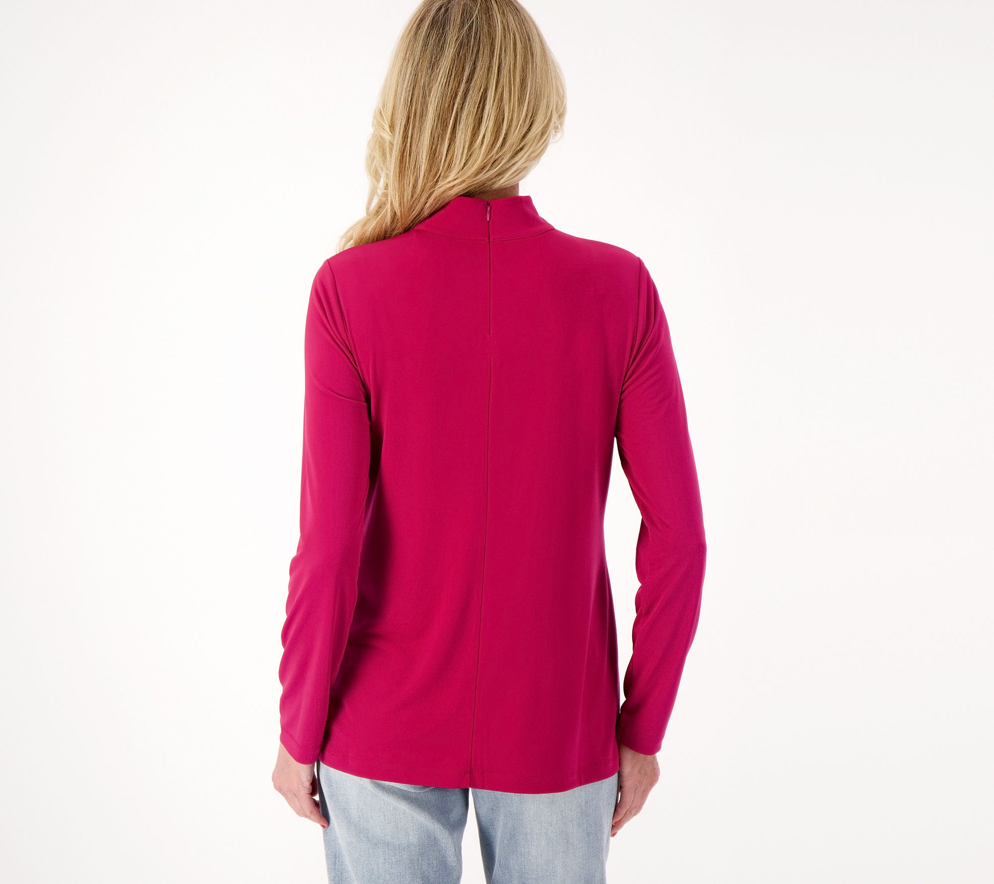 Susan Graver Liquid Knit Mock Neck Top