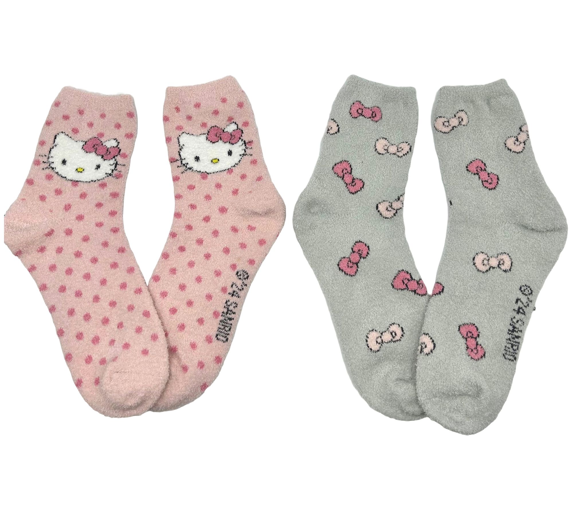 Hello Kitty Ladies' Set of 2 Cozy Crew Socks - QVC.com
