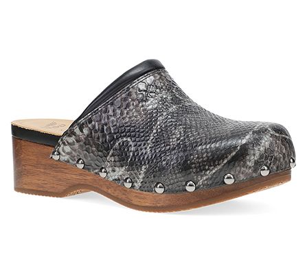 Dansko Andie Grey Snakeskin Clog - QVC.com