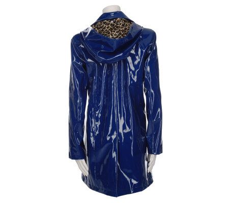 Dennis Basso Detachable Hood Raincoat with Leopard Print Lining - QVC.com