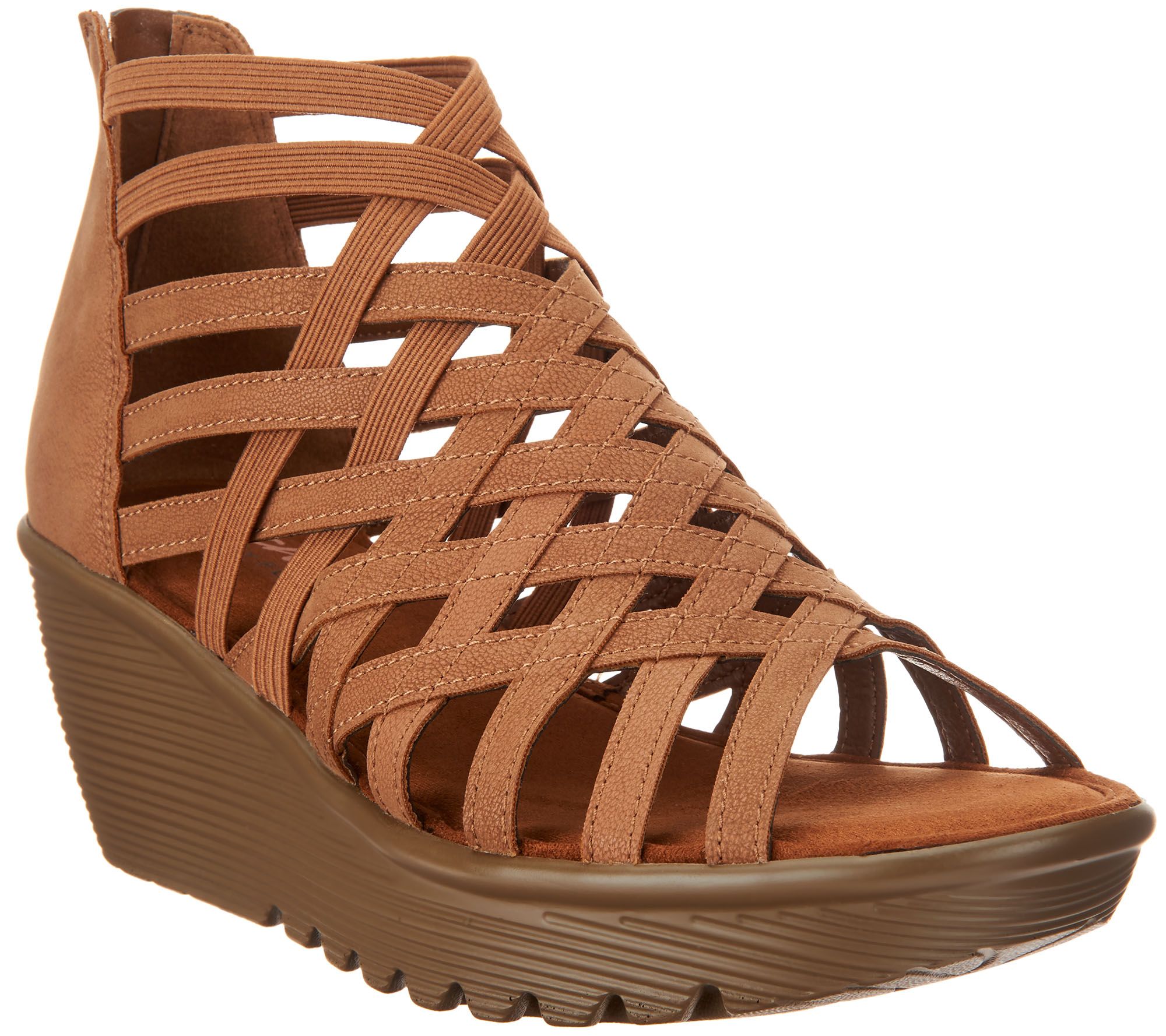 Skechers Peep-Toe Caged Wedges - Dream Queen - QVC.com