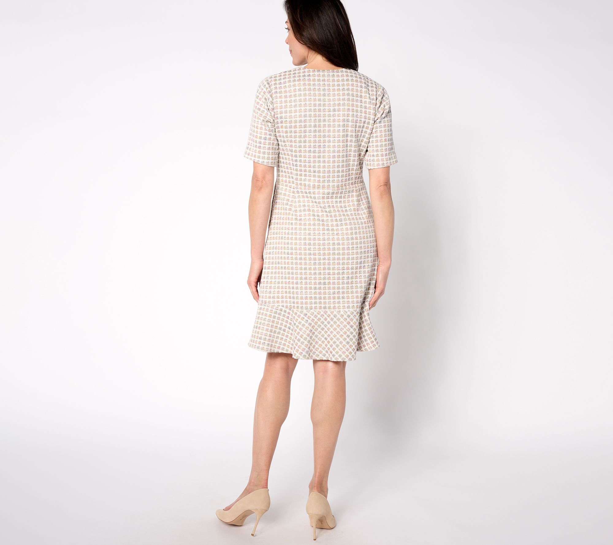 Isaac Mizrahi Live! Chenille Yarn Knit Tweed Dress w/ Pockets - QVC.com