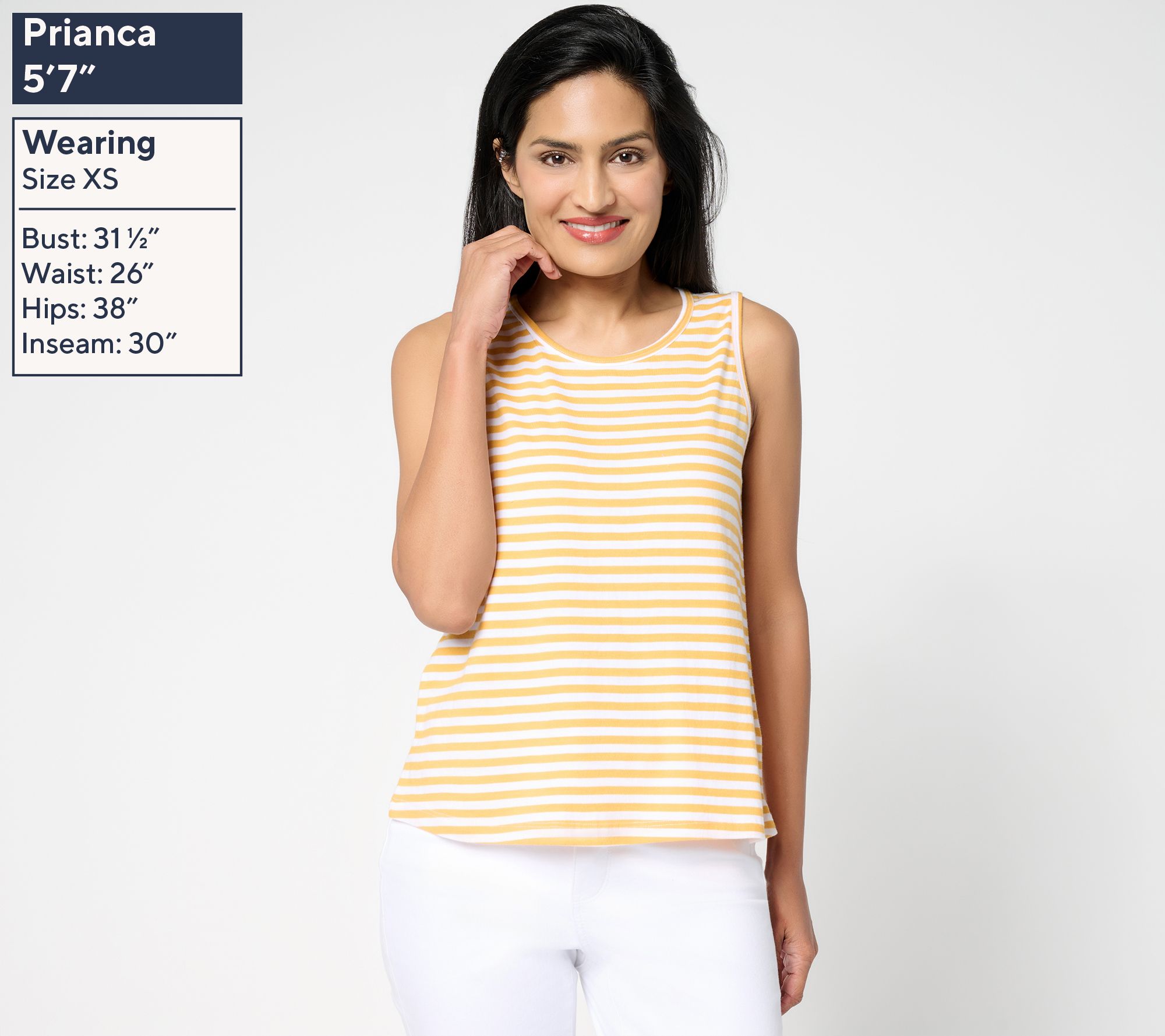 Me by Jennie Garth 100% Cotton Seaside Striped Tank Top - QVC.com