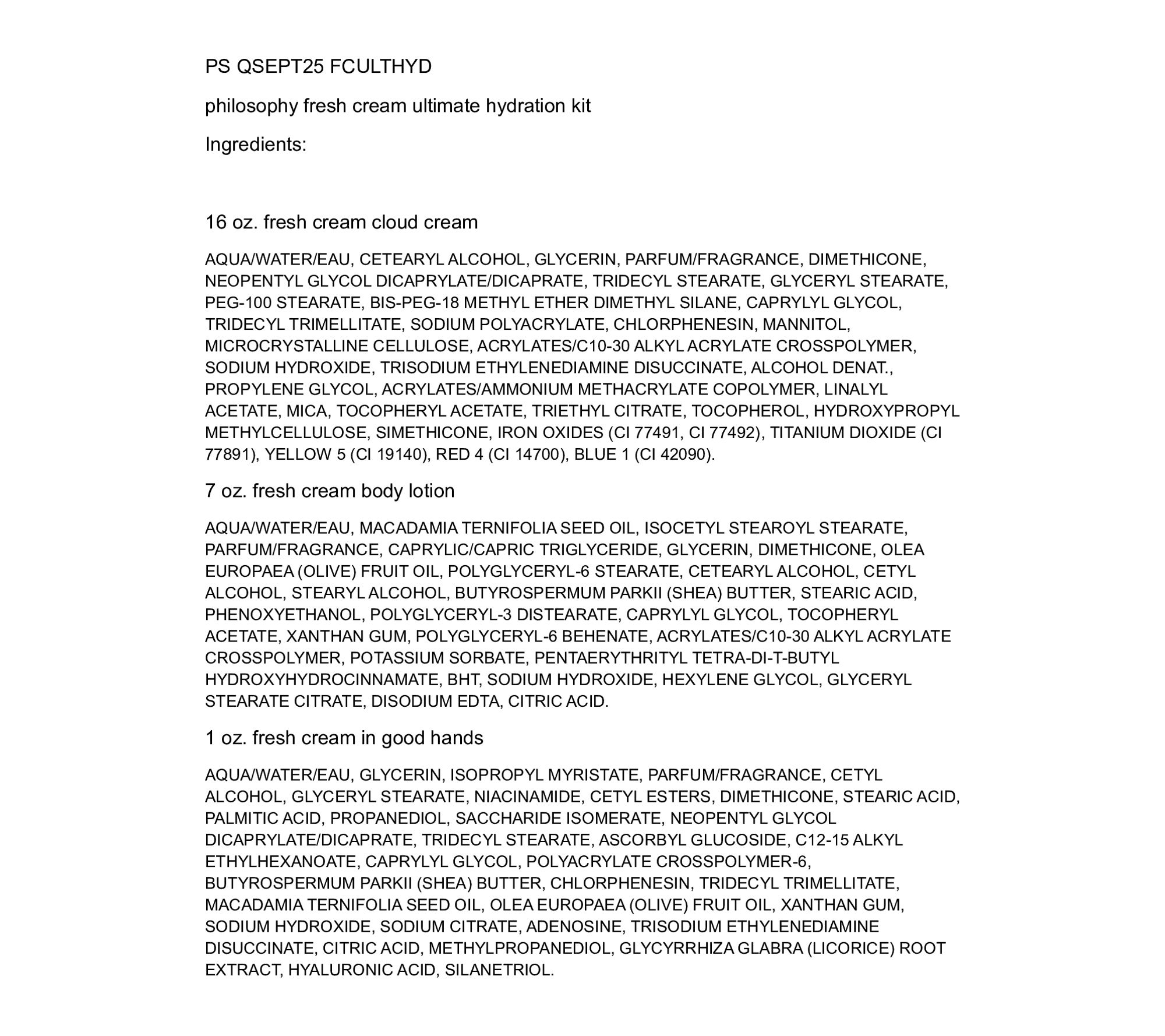 philosophy fresh cream ultimate hydration kit - QVC.com