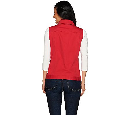 Quacker Factory Sparkle and Shine Twill Vest - QVC.com