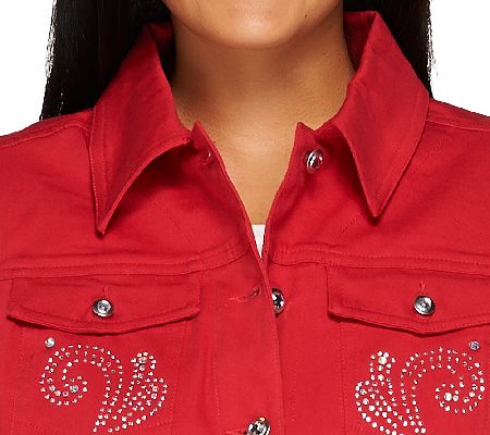 Quacker Factory Sparkle and Shine Twill Vest - QVC.com