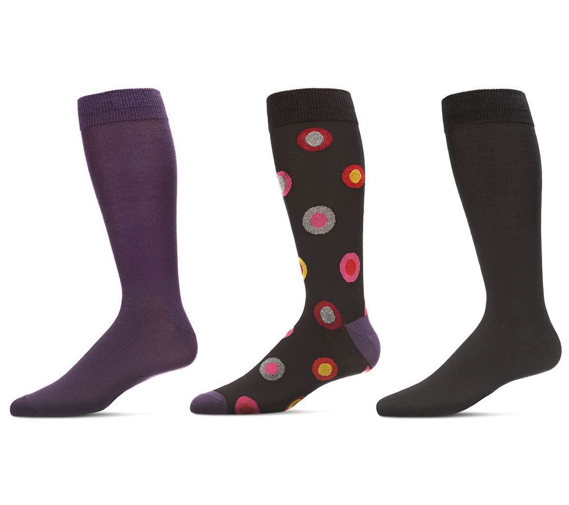Memoi Men's Circle Fill 3 Pack Crew Sock - QVC.com