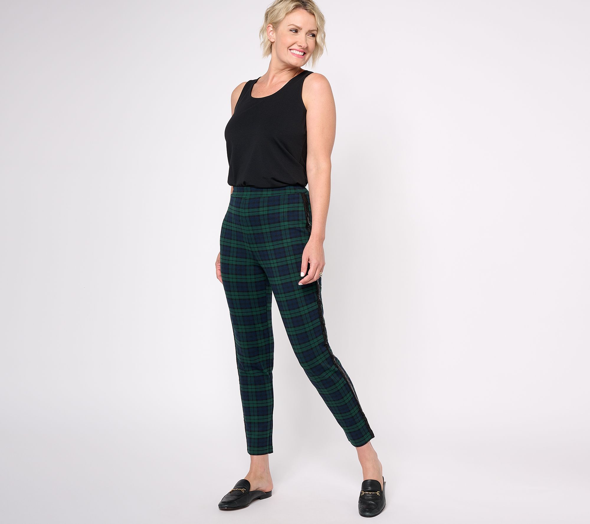 Joan Rivers Red Carpet Petite Signaure Knit Ankle Pant w/ Sequin Side ...