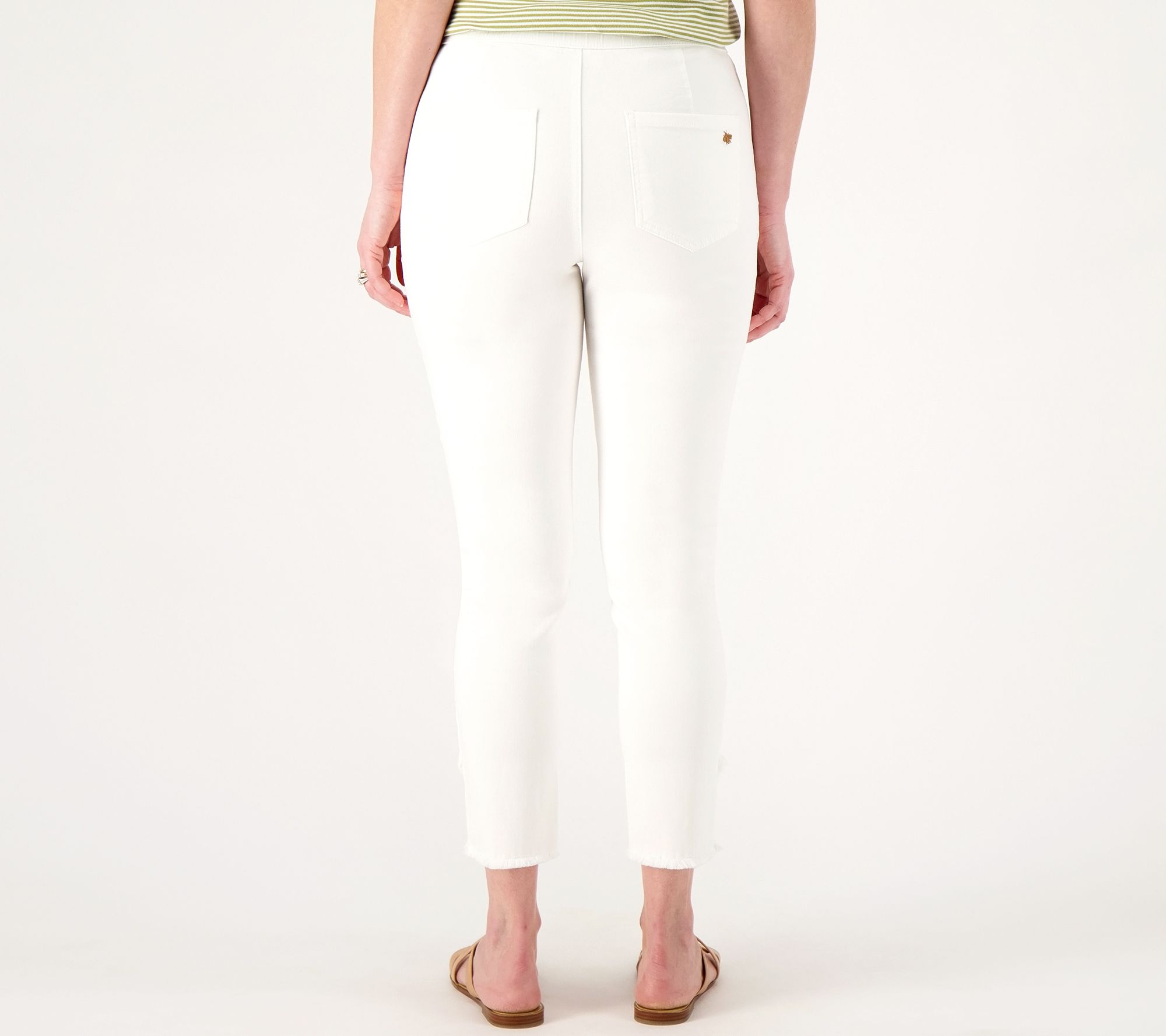 "As Is" Joan Rivers Petite Slim Ankle Length Jean w/ Scallop Hem - QVC.com