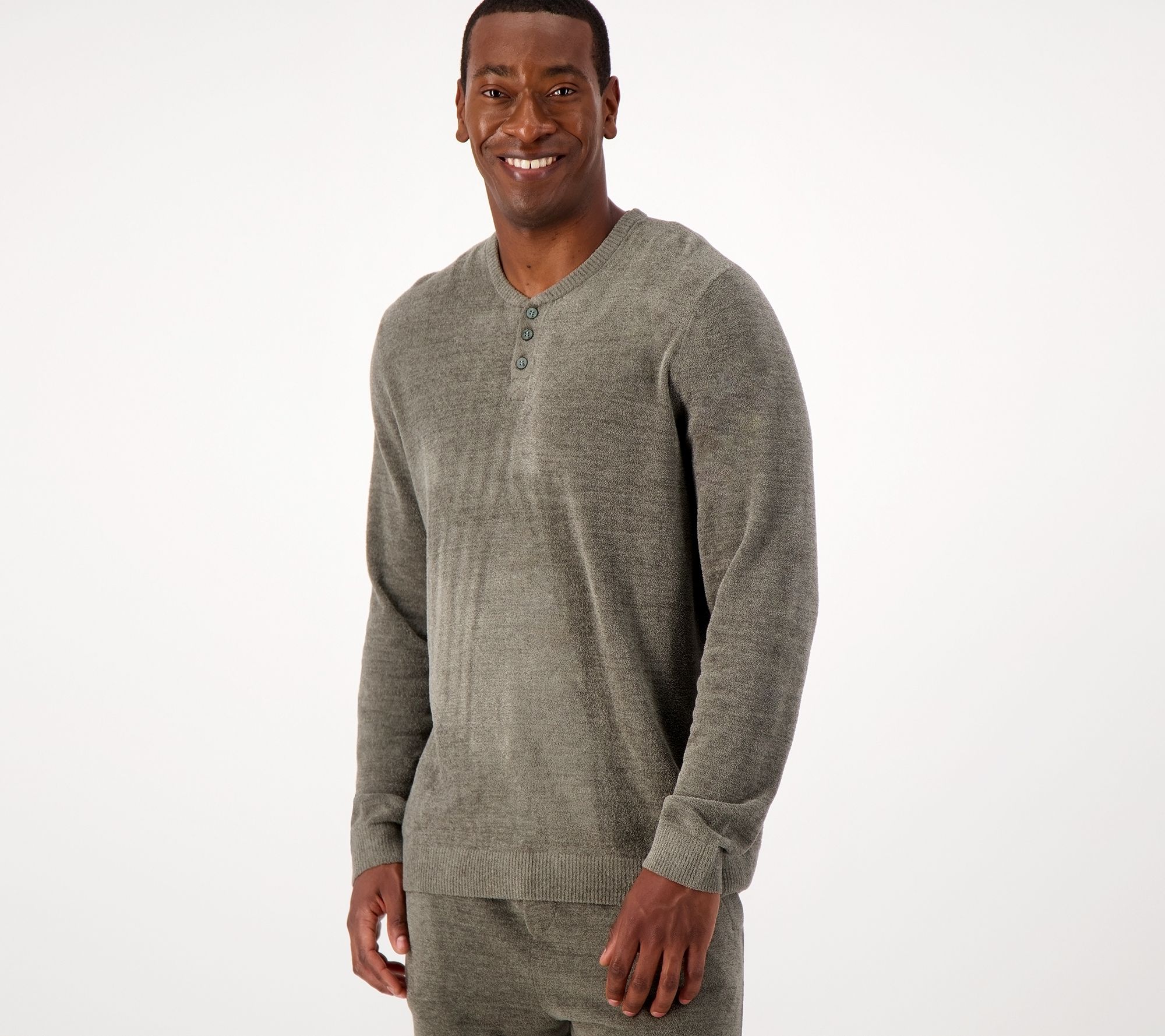 "As Is" Barefoot Dreams Men's CozyChic Ultra Lite Henley Top - QVC.com