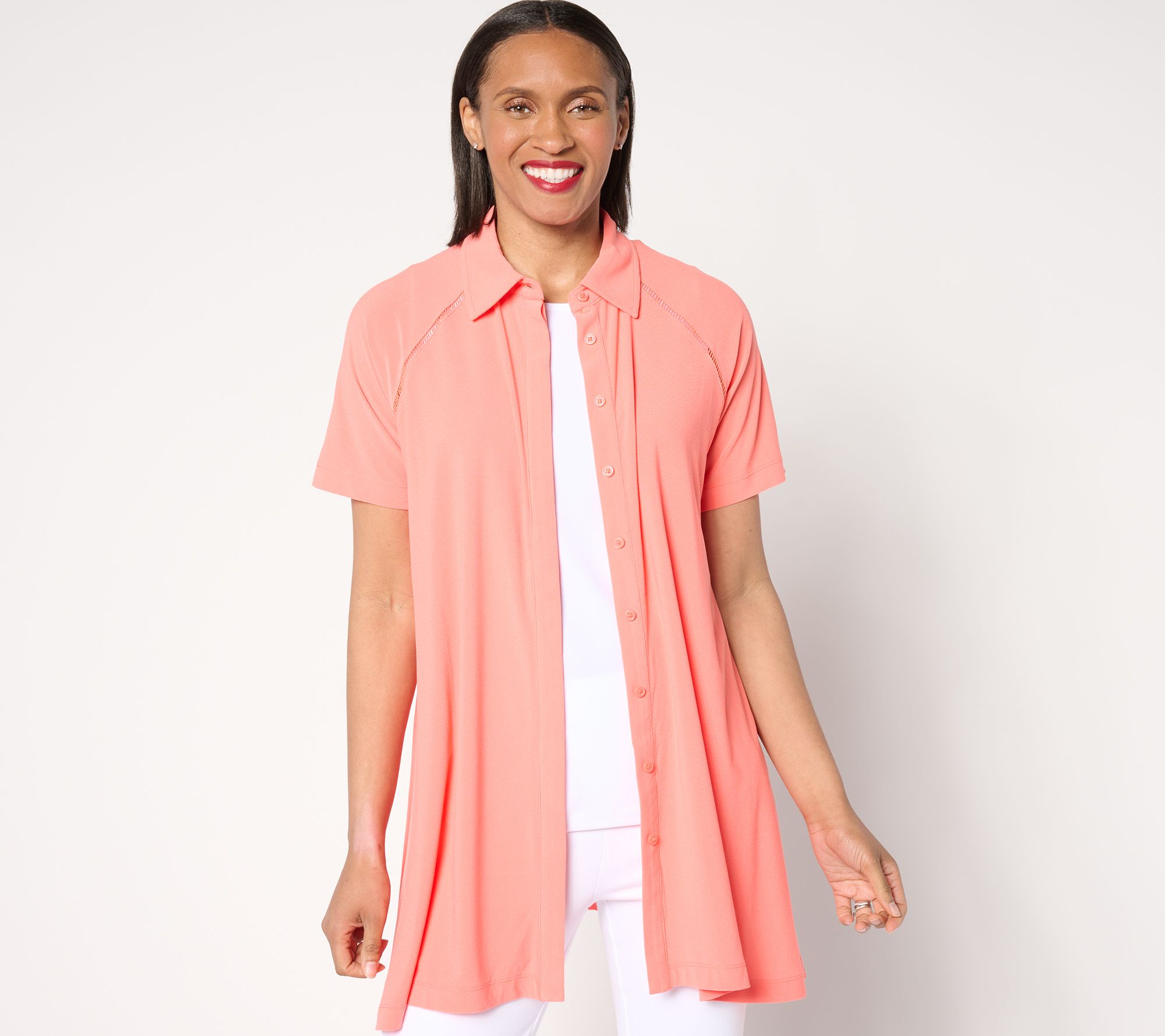 "As Is" Attitudes by Renee Regular Novelty Trim Detail Tunic - QVC.com