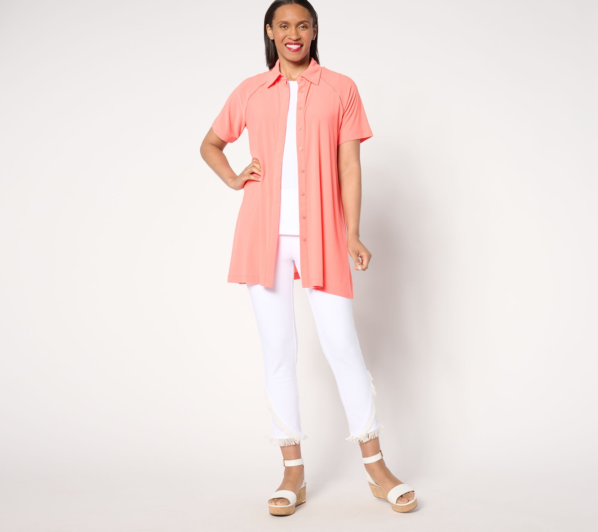 "As Is" Attitudes by Renee Regular Novelty Trim Detail Tunic - QVC.com