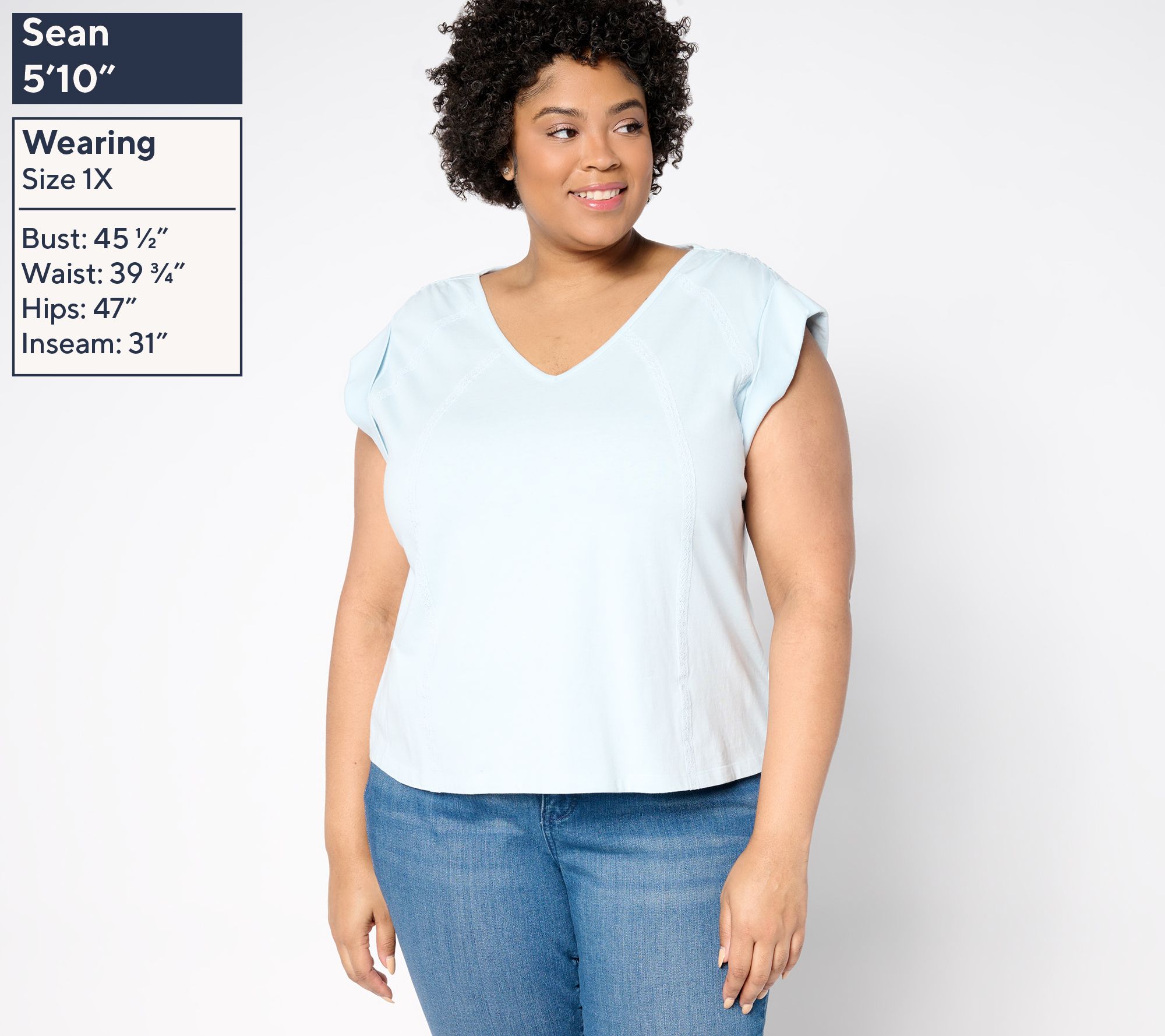 Me by Jennie Garth Carolina 100% Cotton Tee - QVC.com