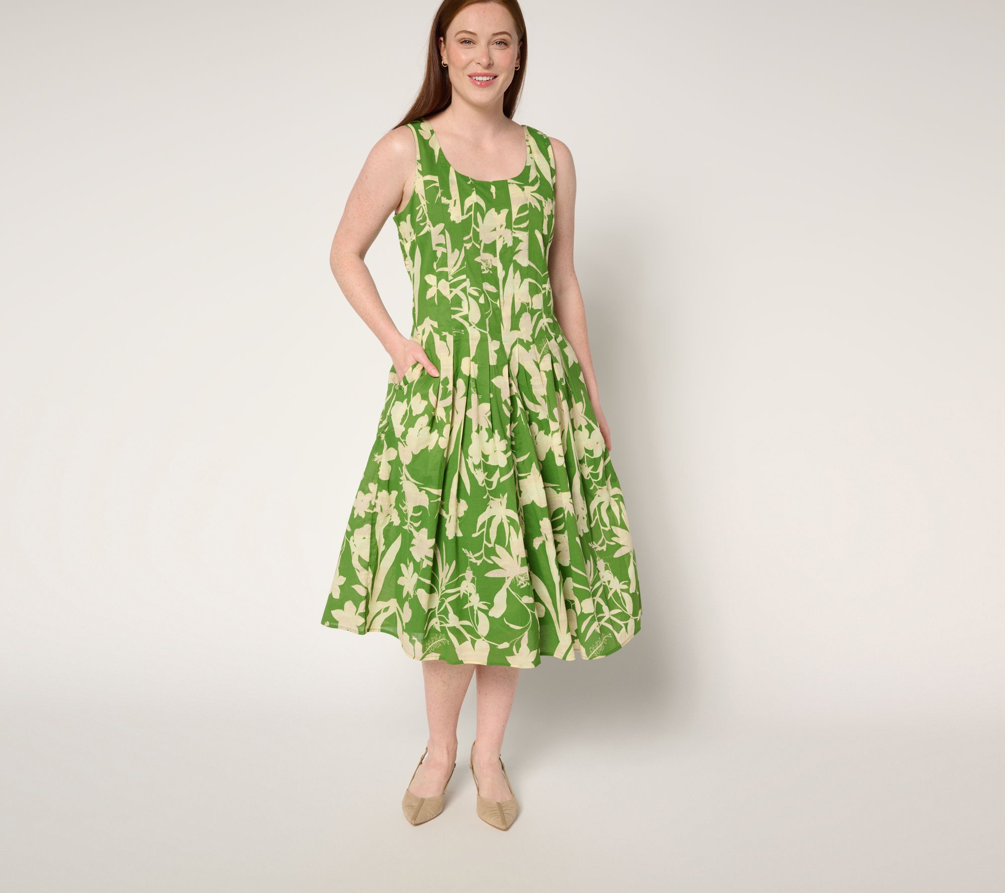 BEAUTIFUL by Lawrence Zarian Amanda Petite Cotton Printed Midi Dress ...