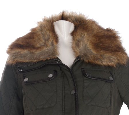 Centigrade Quilted Jacket with Removable Faux Fur Collar - QVC.com