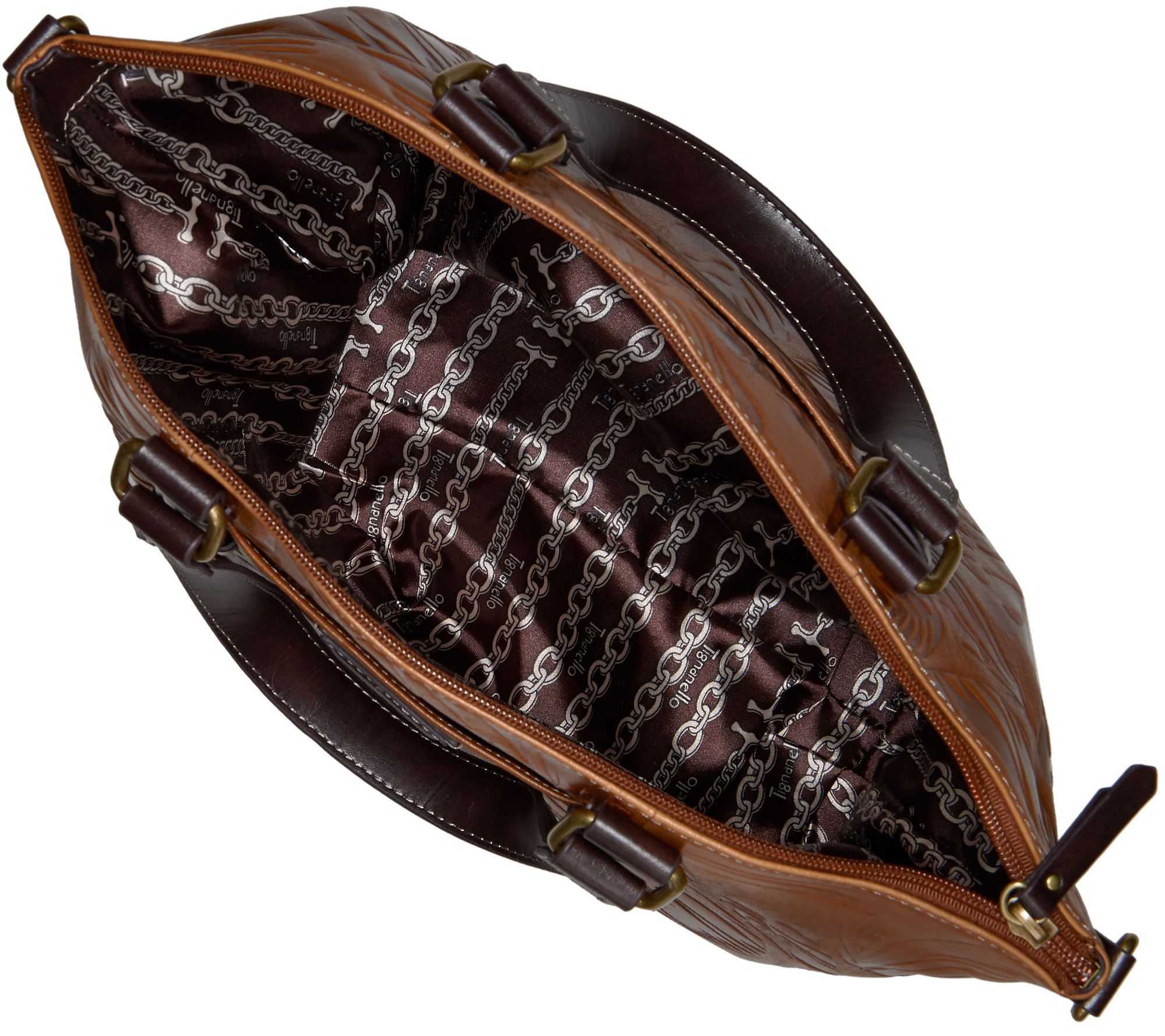 "As Is" Tignanello Palm Embossed Vintage Leather RFID Shopper - QVC.com