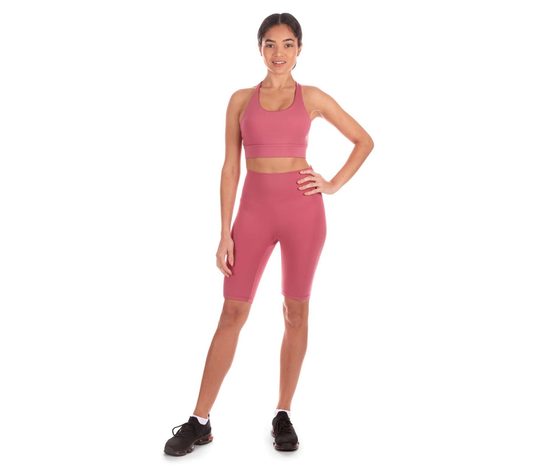 Memoi Crosshatched Light Support Sports Bra w/ Removable Cups - QVC.com