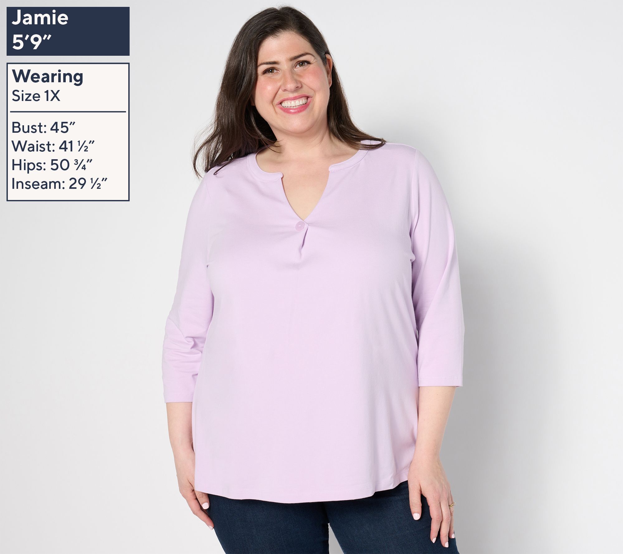 "As Is" Denim & Co. Essentials Favorite Jersey Crossover V-Neck Top ...